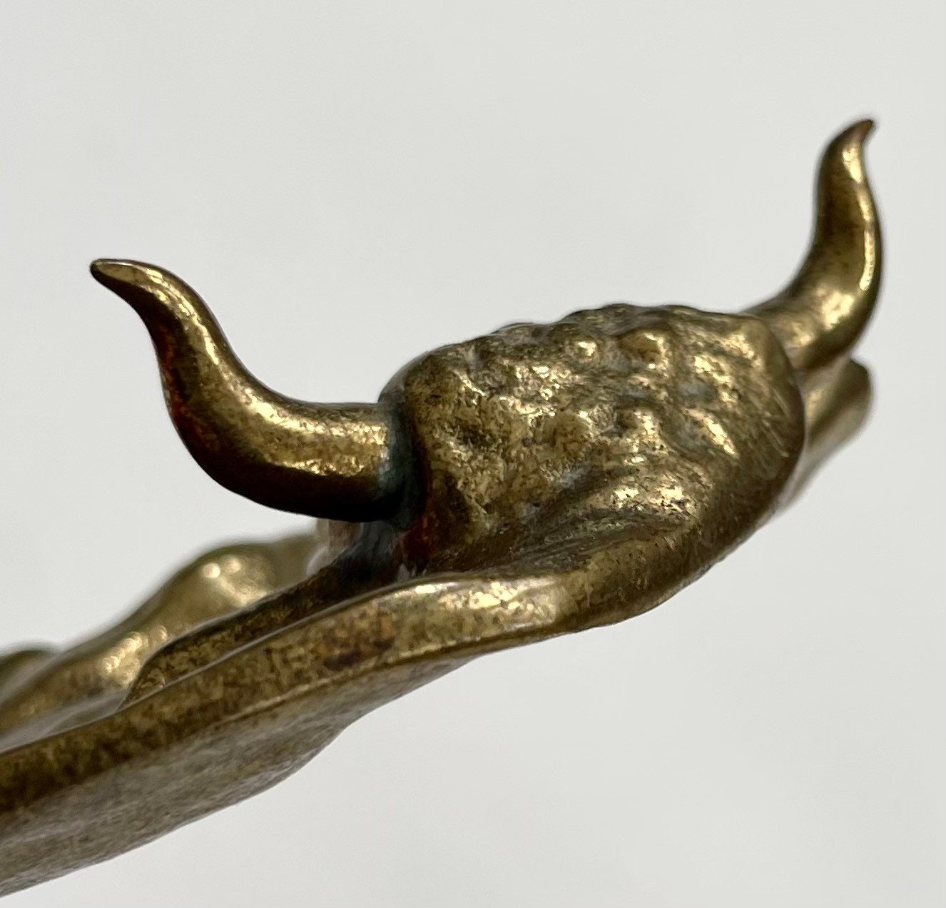Heavy Brass Bull Ashtray Trinket Dish Catchall Rare Vintage Mid Century ...