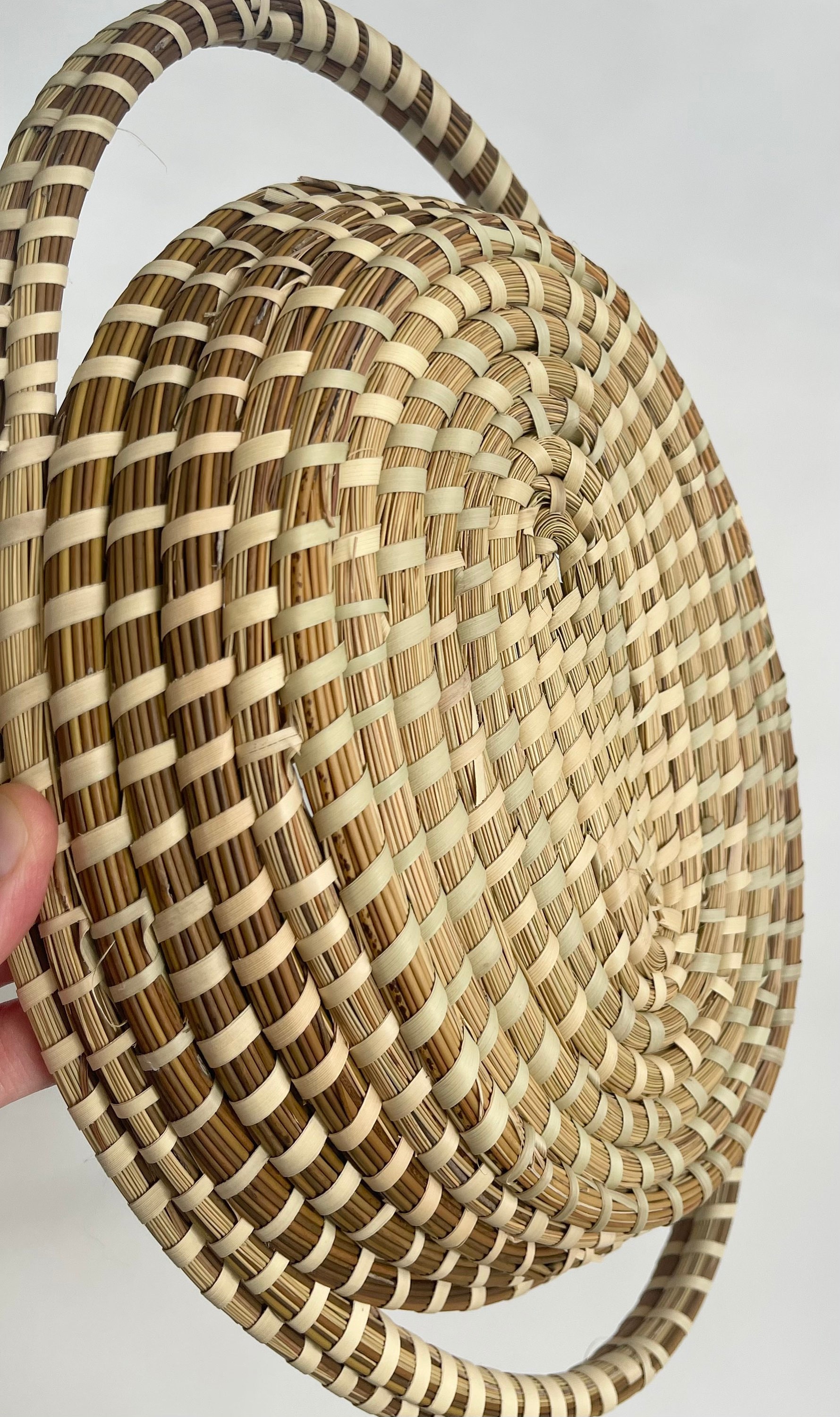Oval Charleston Sweetgrass Basket Handmade Vintage Handwoven American ...