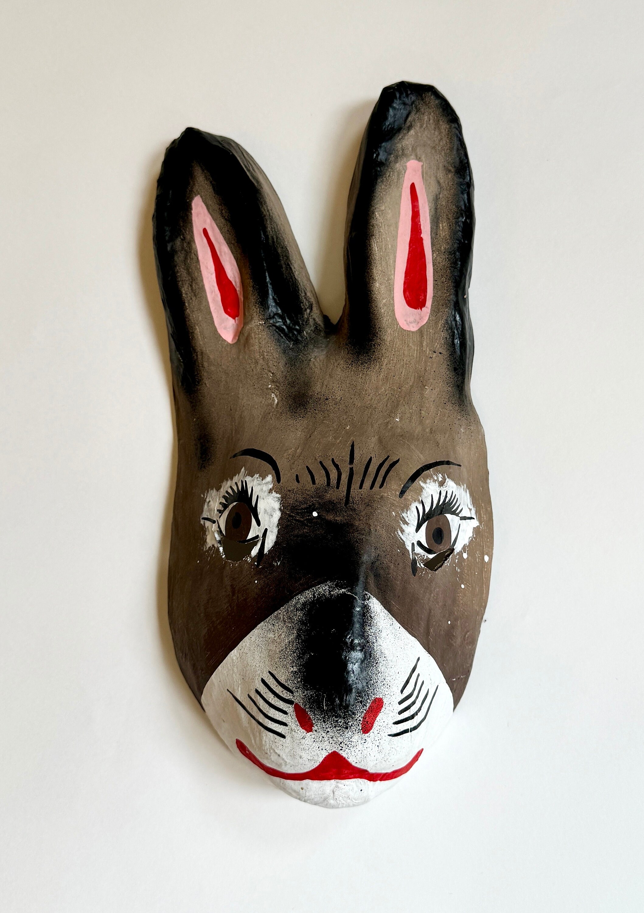 Folk Art Rabbit Mask Vintage New Mexico Estate Piece Handmade Paper ...