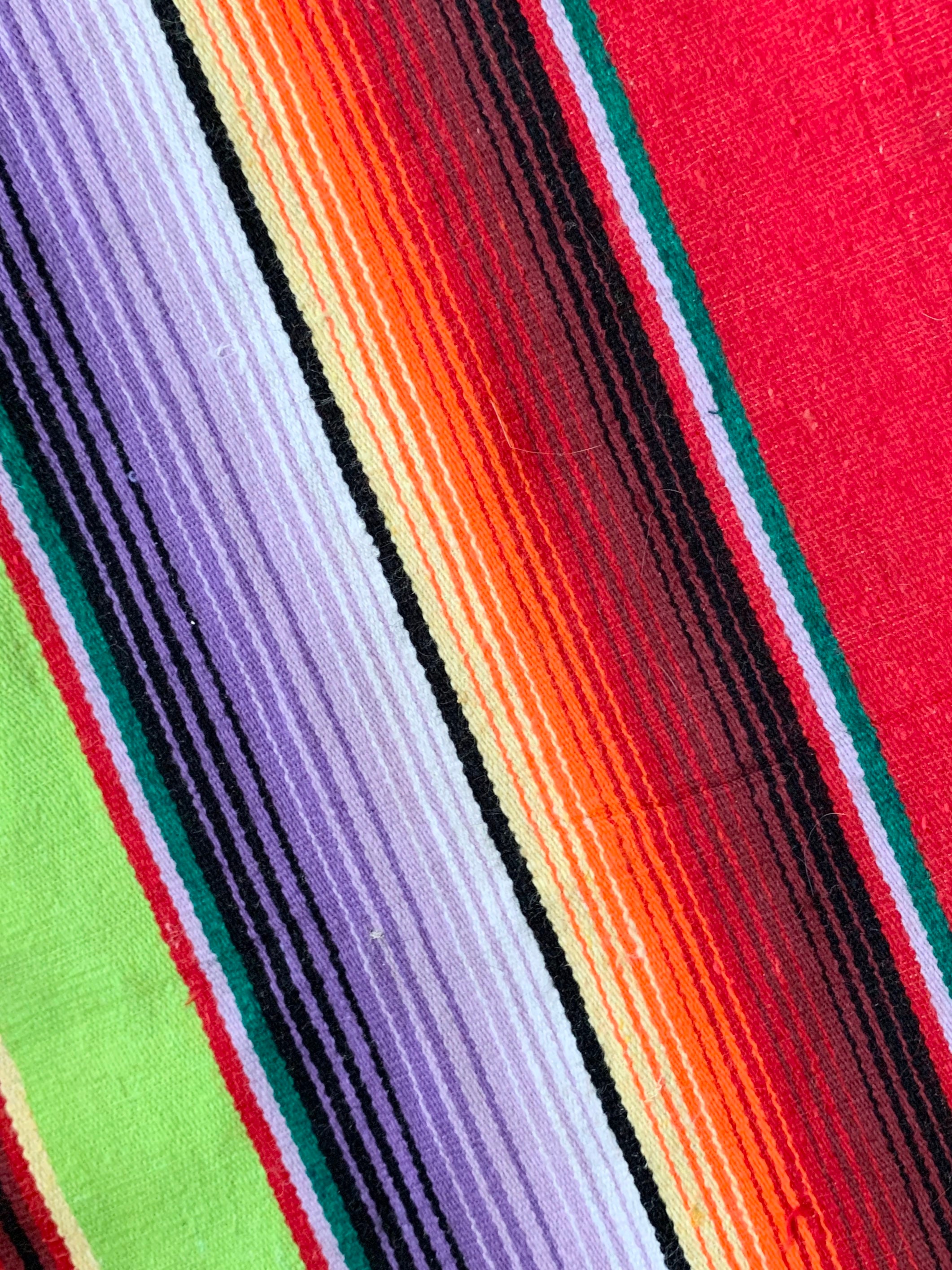 60s Wool Serape Throw Blanket Vintage Mexican Hand Woven Saltillo ...