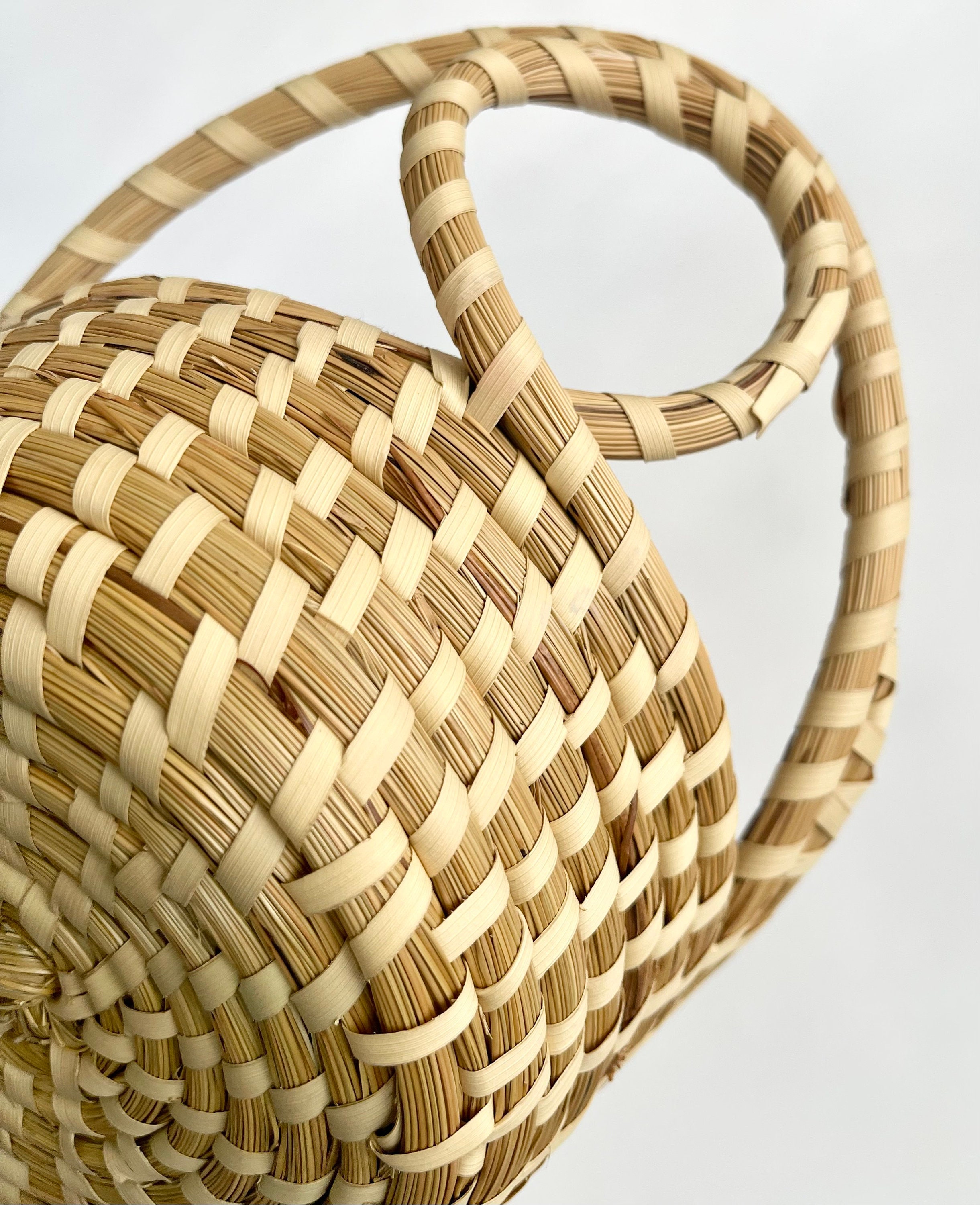 Small Charleston Sweetgrass Basket Side Handle Handmade Vintage ...