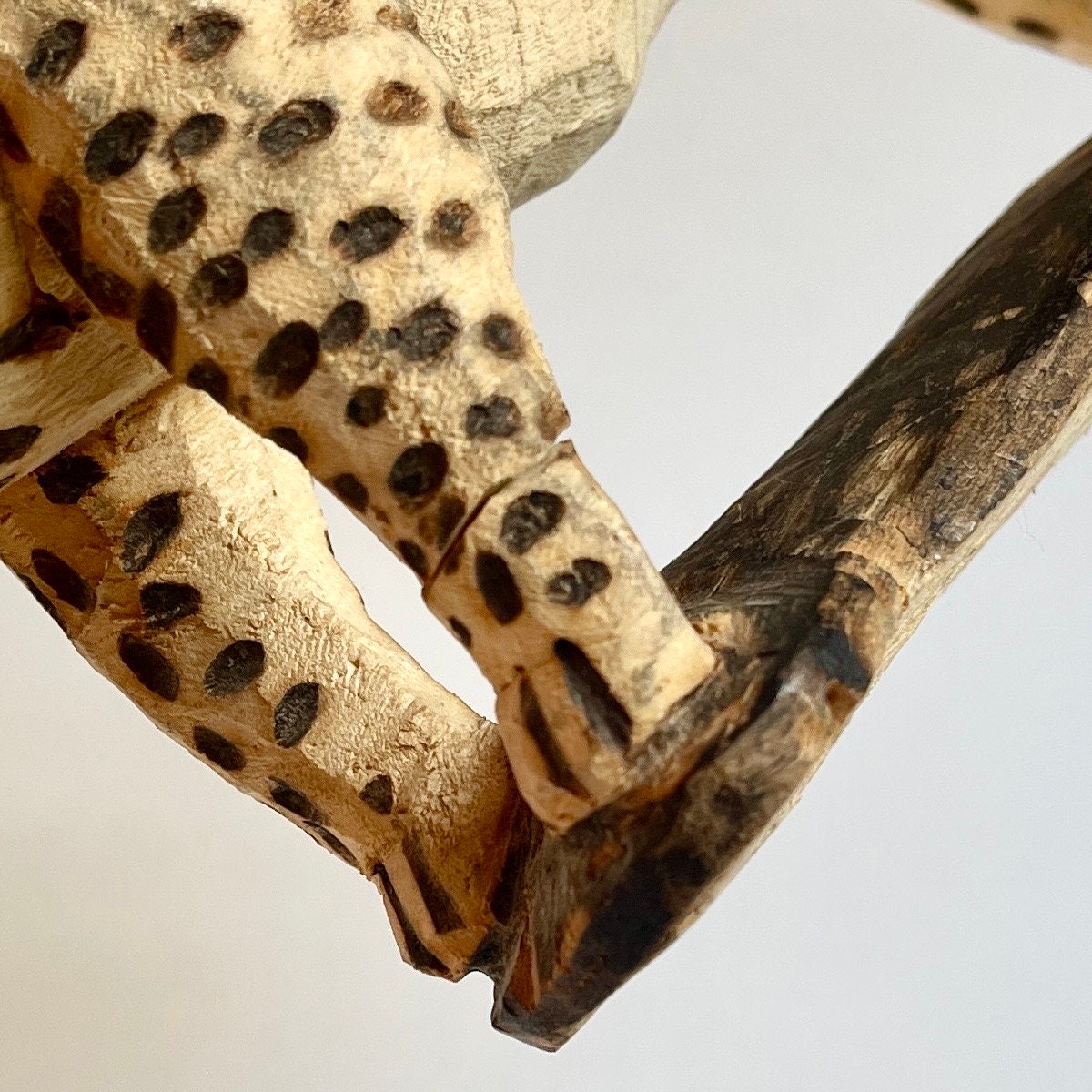 Folk Art Wood Carving Leopard Jaguar Animal Mid Century Vintage Mexican ...