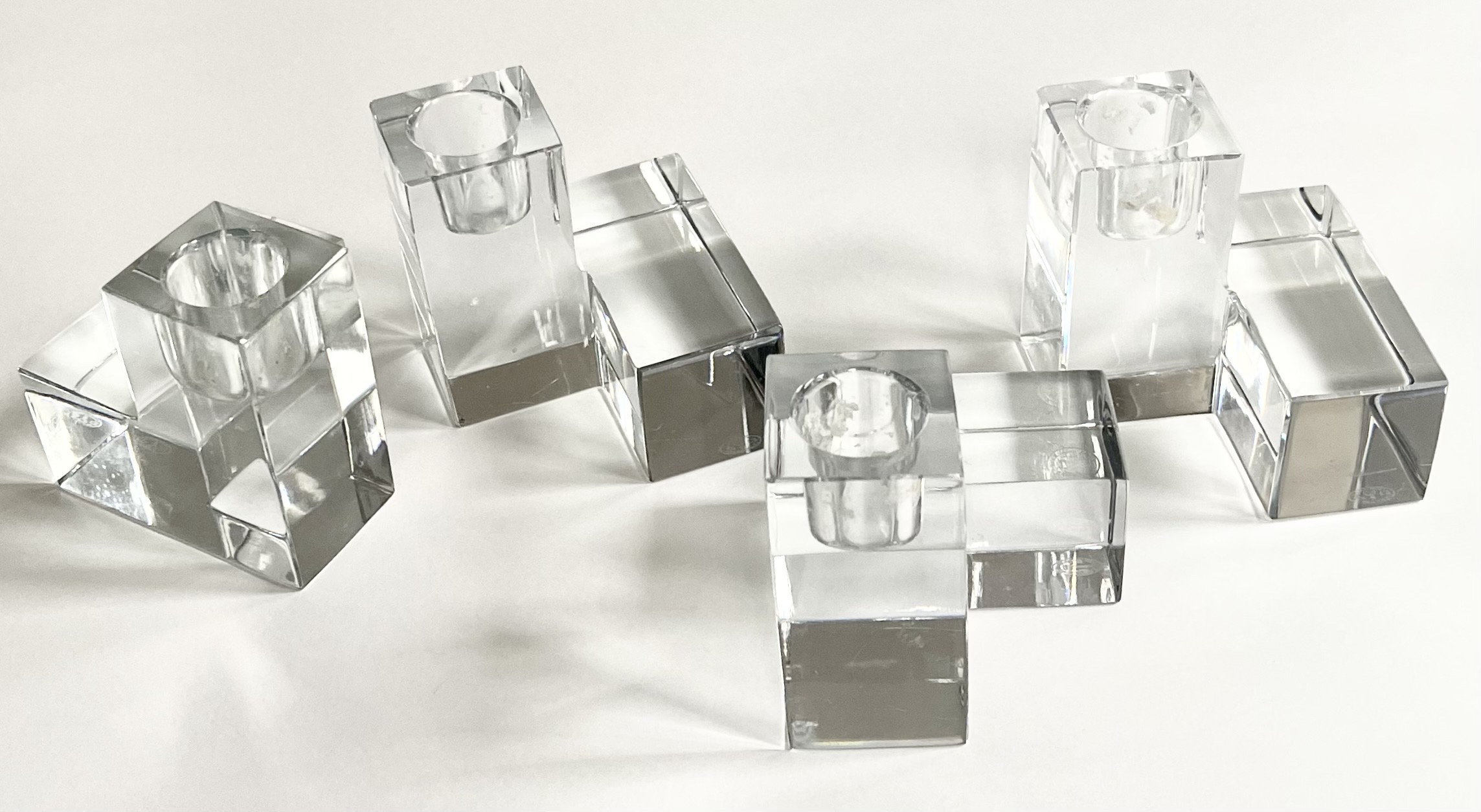 Baccarat Cubist Cube Candlestick Holder Set of 4 Taper Candle - Etsy