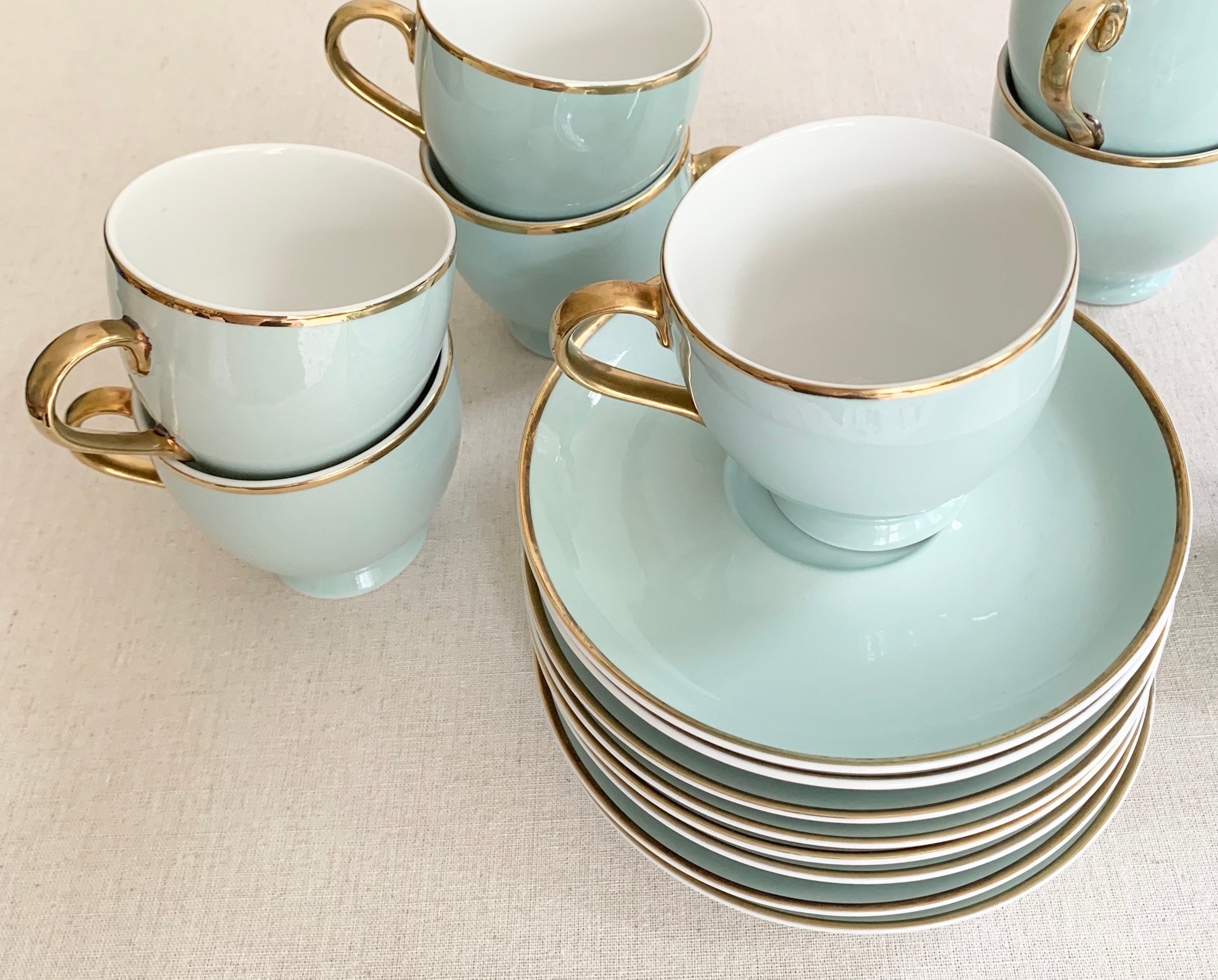 Ralph Lauren Tea Set Cup Saucer Lot of 8 Sets Vintage Lauren by Ralph ...