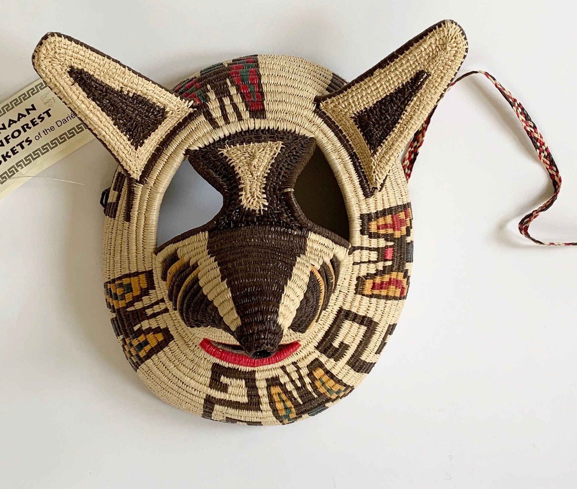 Rare Embera Wounaan Mask Woven Palm Animal Head Vintage Panama Folk Art ...
