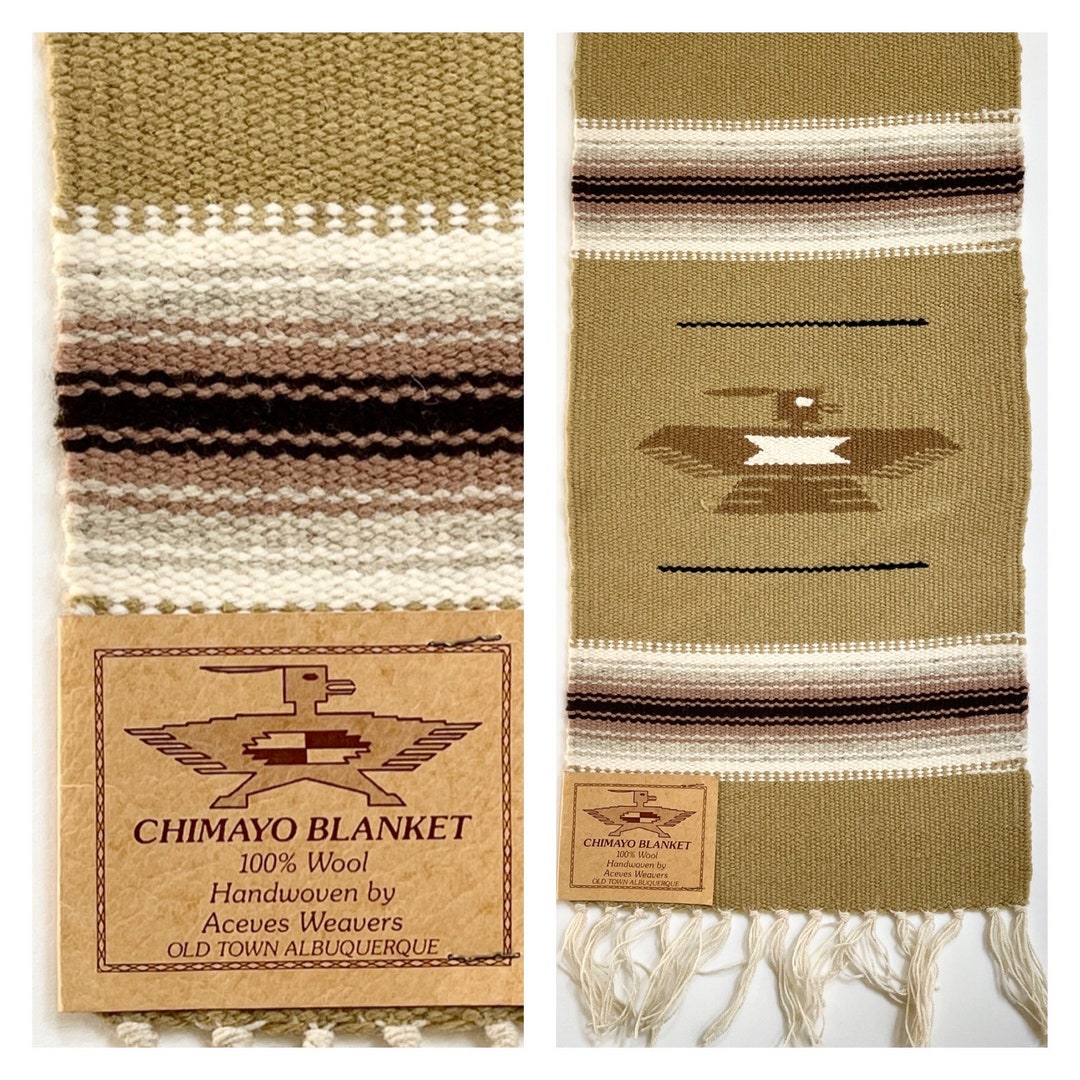 Old Chimayo Thunderbird Weaving Runner Tabletop Mat Textile Vintage ...