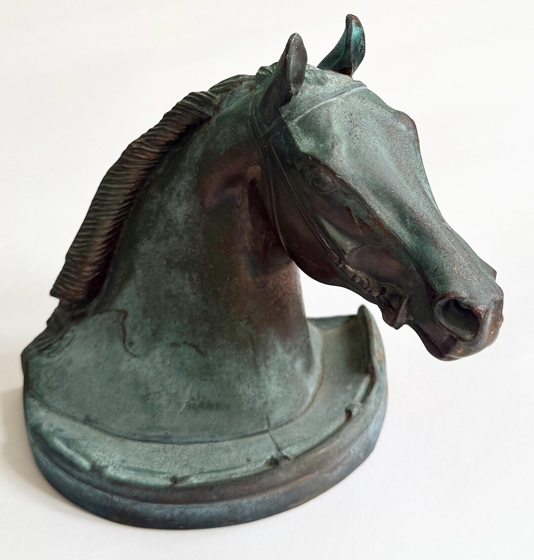 Heavy Horse Head Bookend Vintage Equestrian Horse Head Hunting Polo ...