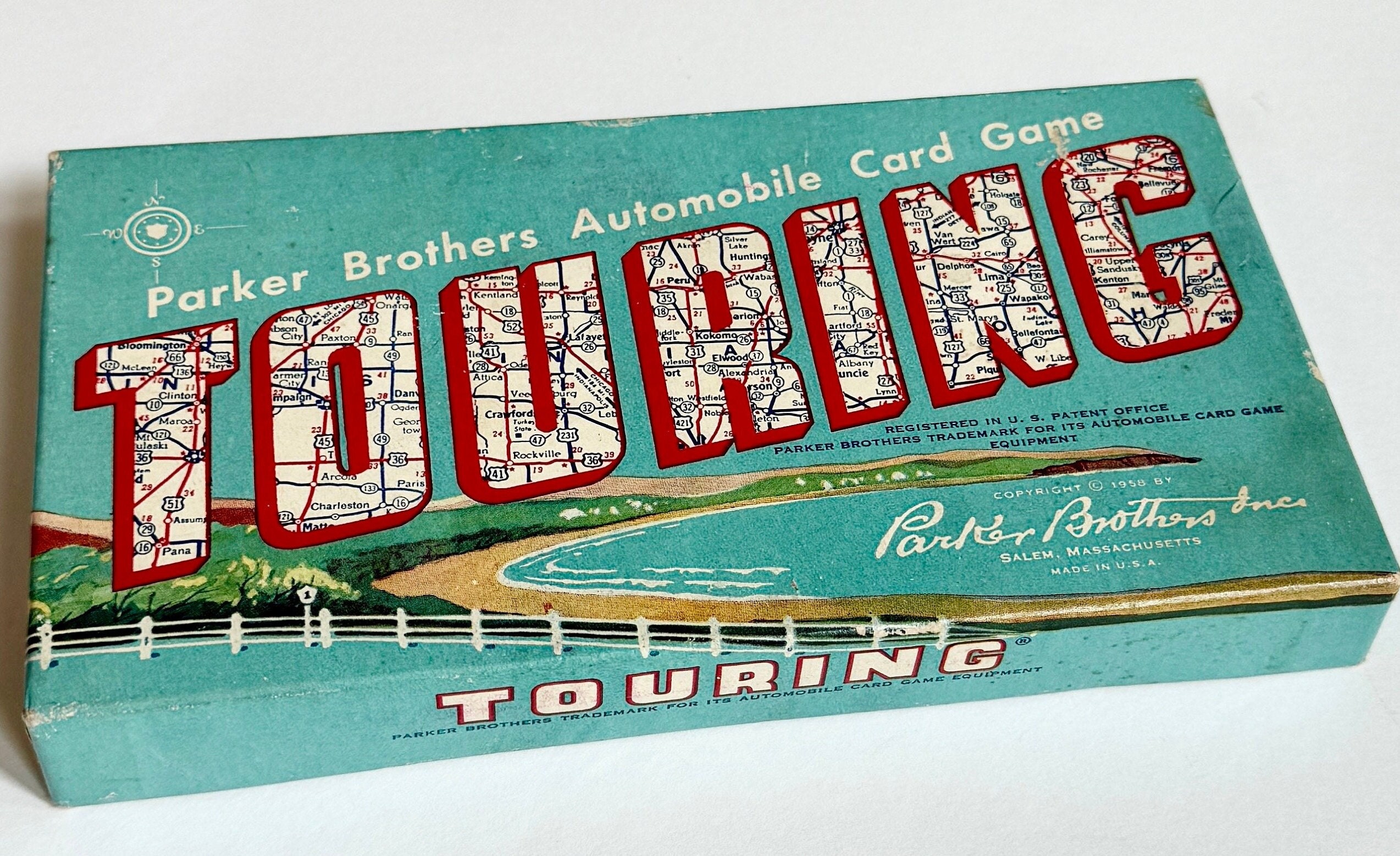 Touring Card Game Vintage 1937 1947 1958 Parker Brothers Retro Road ...