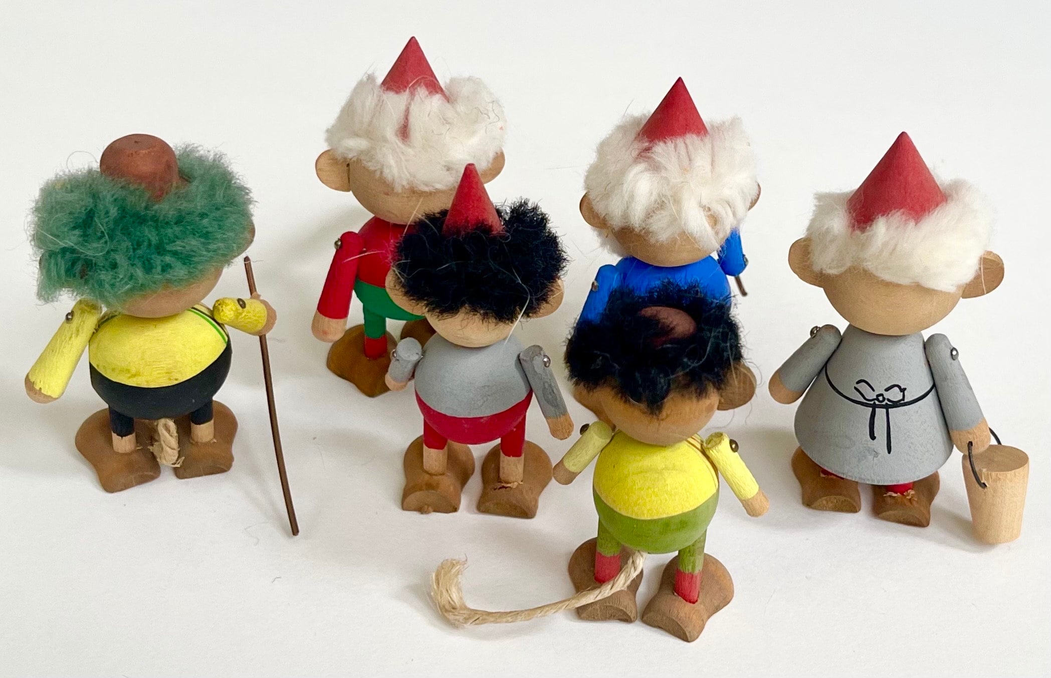 Swedish Wooden Elf Gnome Figurine Lot of 6 Vintage Scandinavian Sweden ...