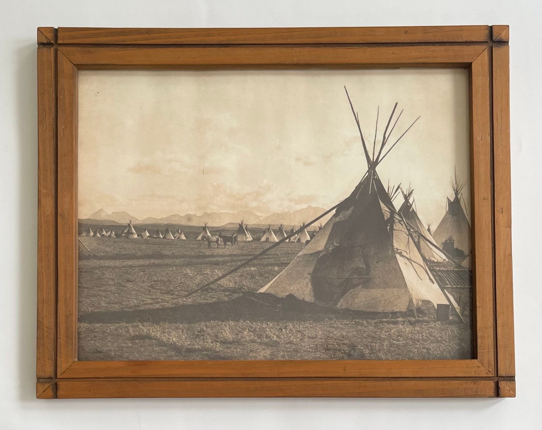 Sepia Native American Photograph Print Antique Vintage Framed ...