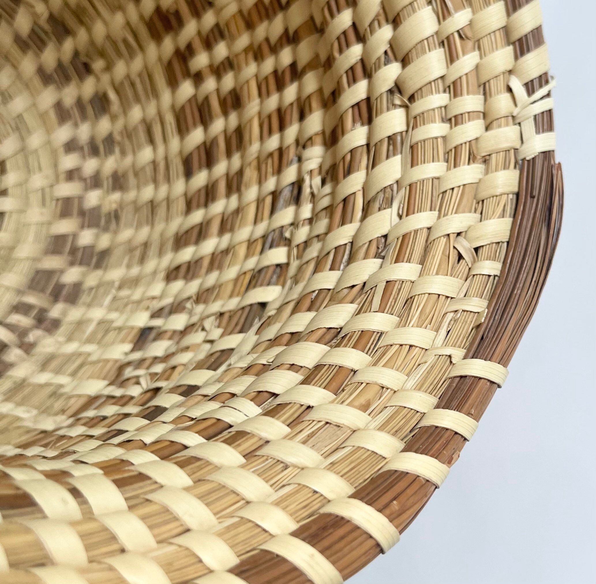 Vintage Charleston Sweetgrass Basket Pot Handmade Handwoven American ...