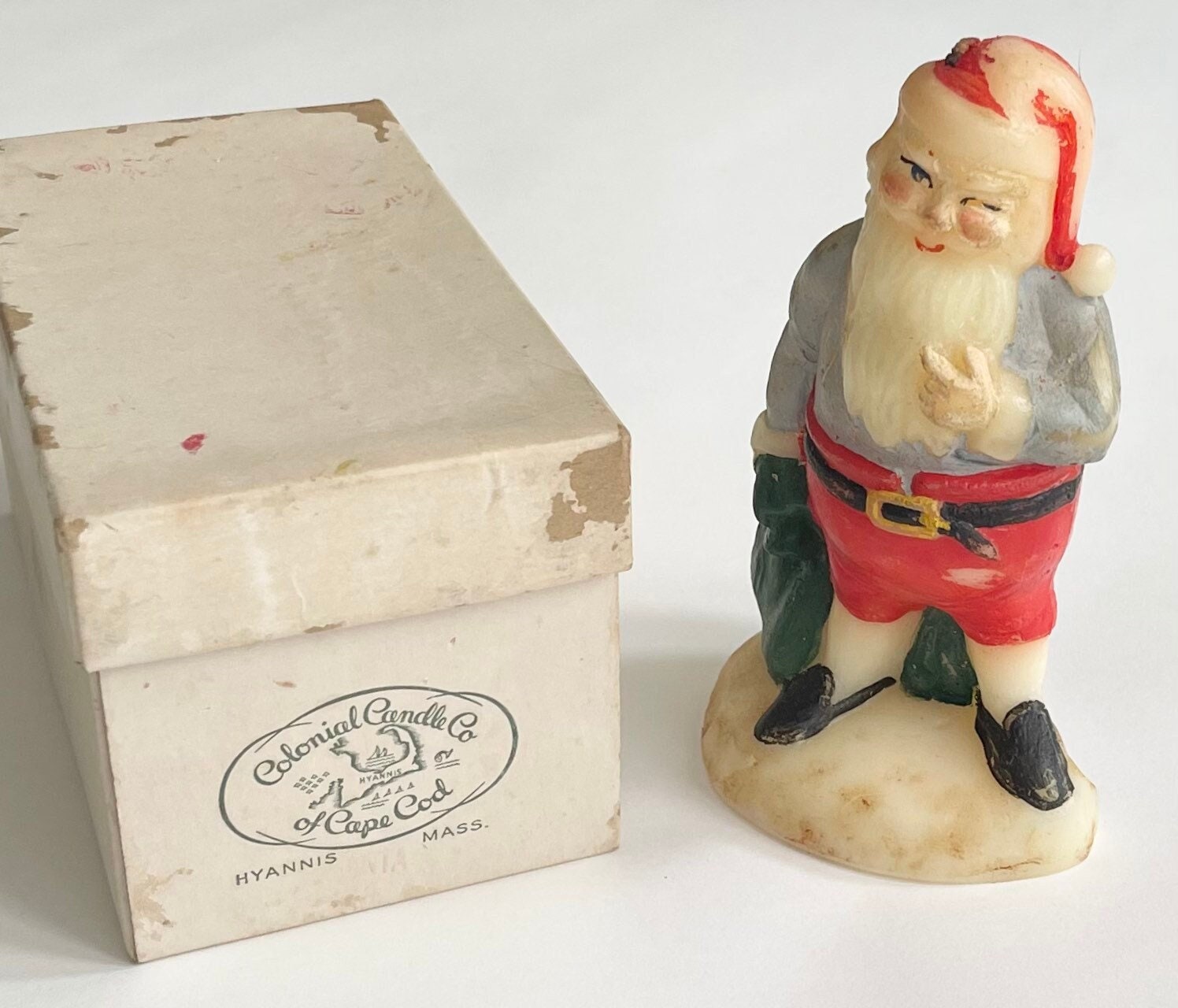 Santa Claus Christmas Candle Vintage Colonial Candle Co of Cape Cod ...