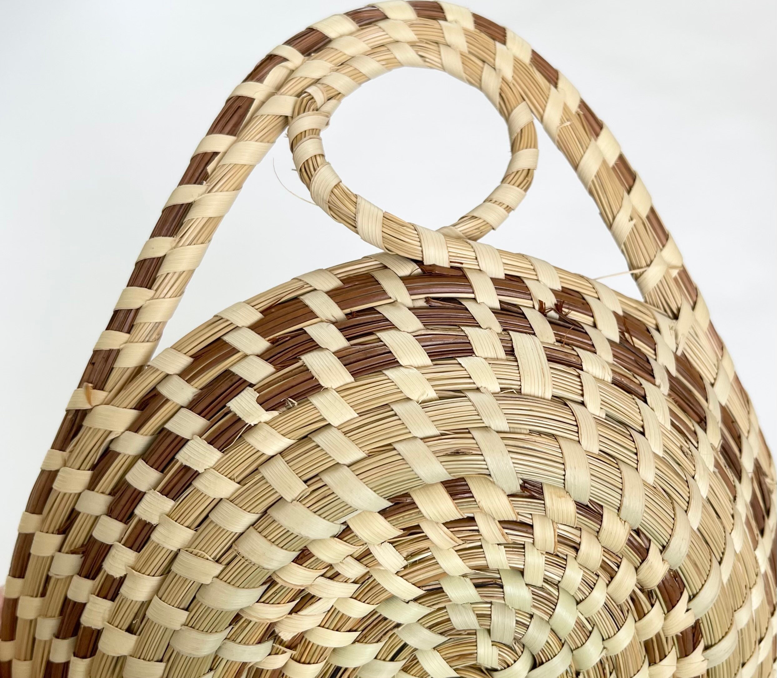 Signed Charleston Sweetgrass Basket Signed Handmade Vintage Handwoven ...