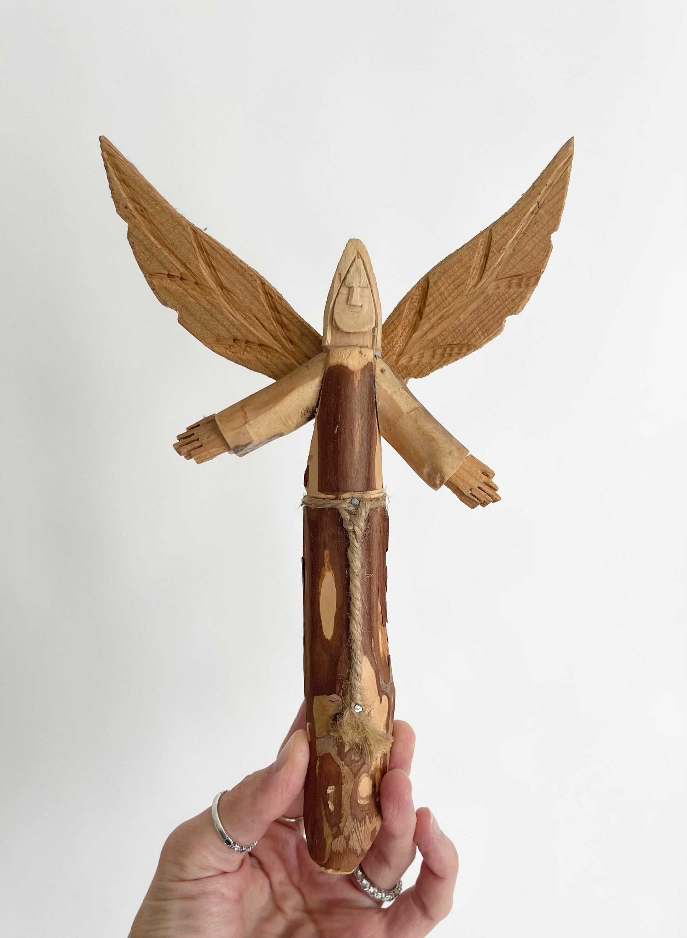 Southwest Angel Wood Carving Wall Hanging Wall Decor Vintage Signed New ...