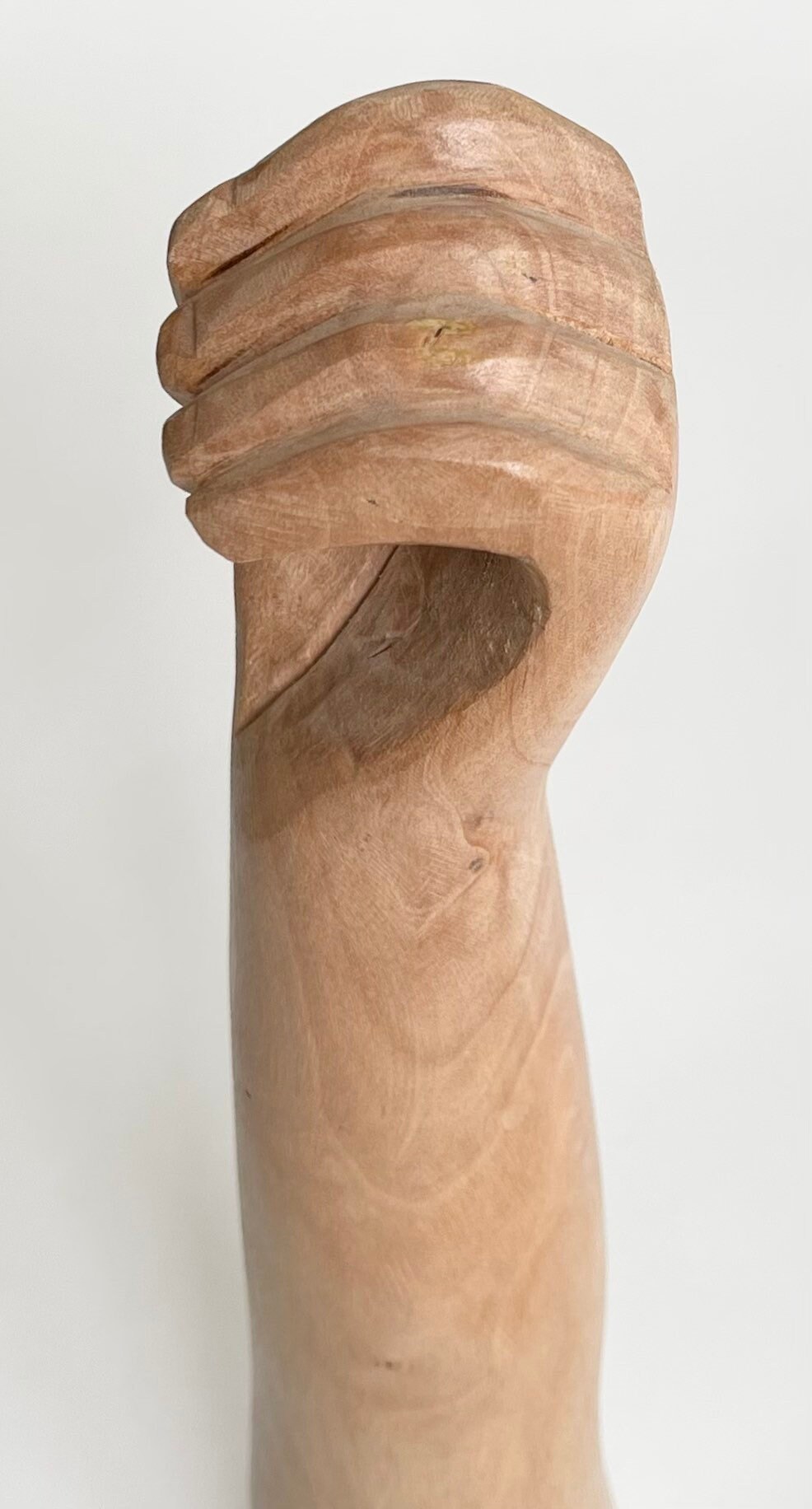 Clenched Fist Wood Carving Vintage Hand Arm Figural Human Closed Hand ...