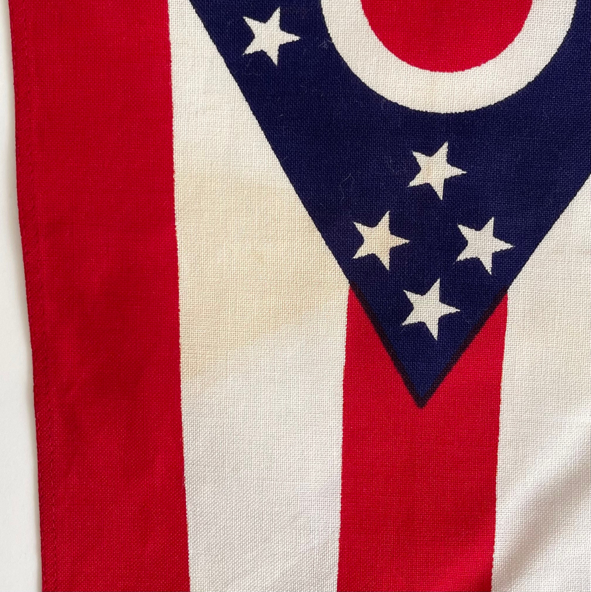 Small Cotton Ohio Flag Burgee Vintage Colonial Flag Co Coshocton OH 12 ...