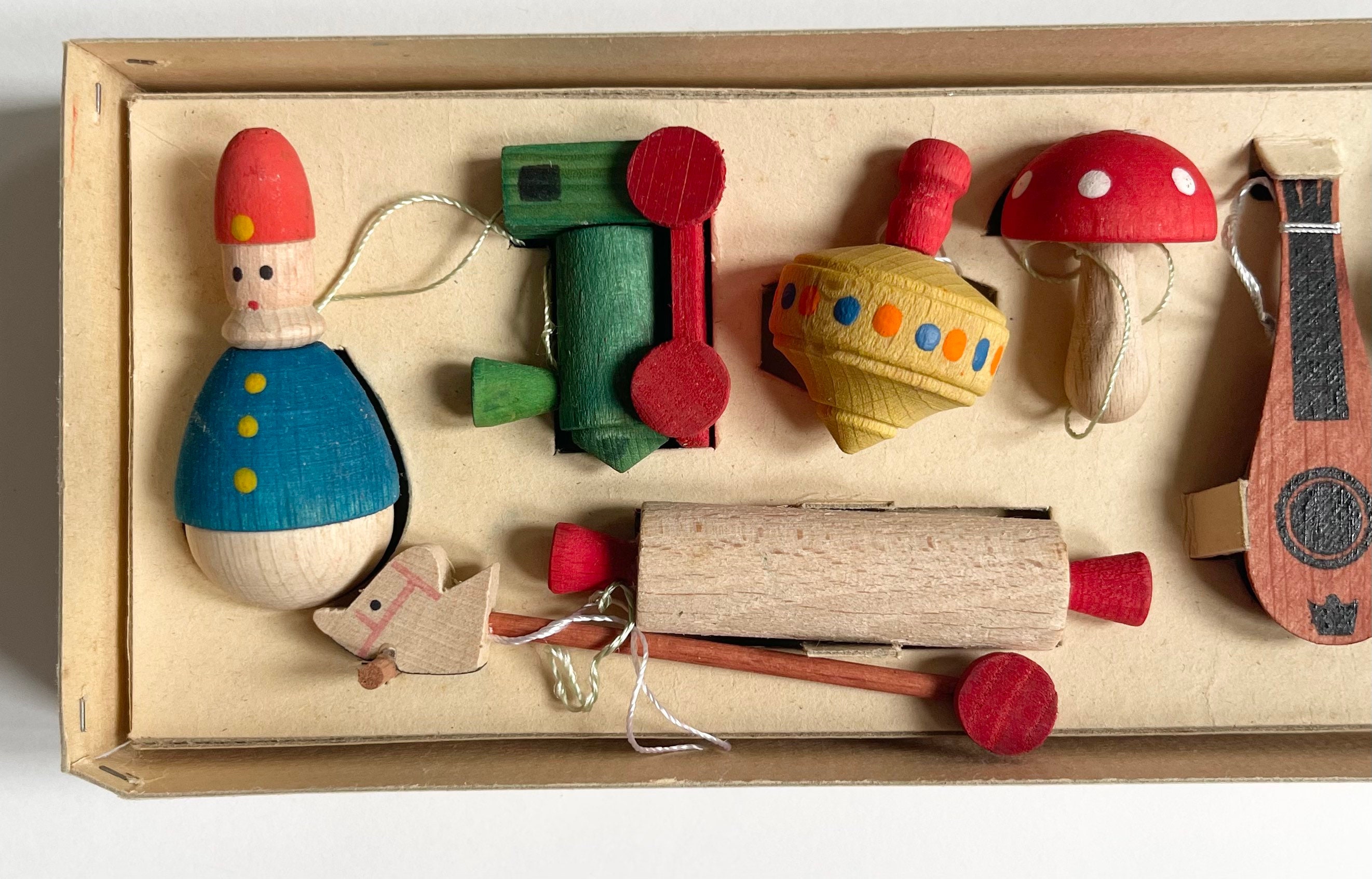 German Wooden Ornaments East Germany Original Gift Box Wood Christmas ...