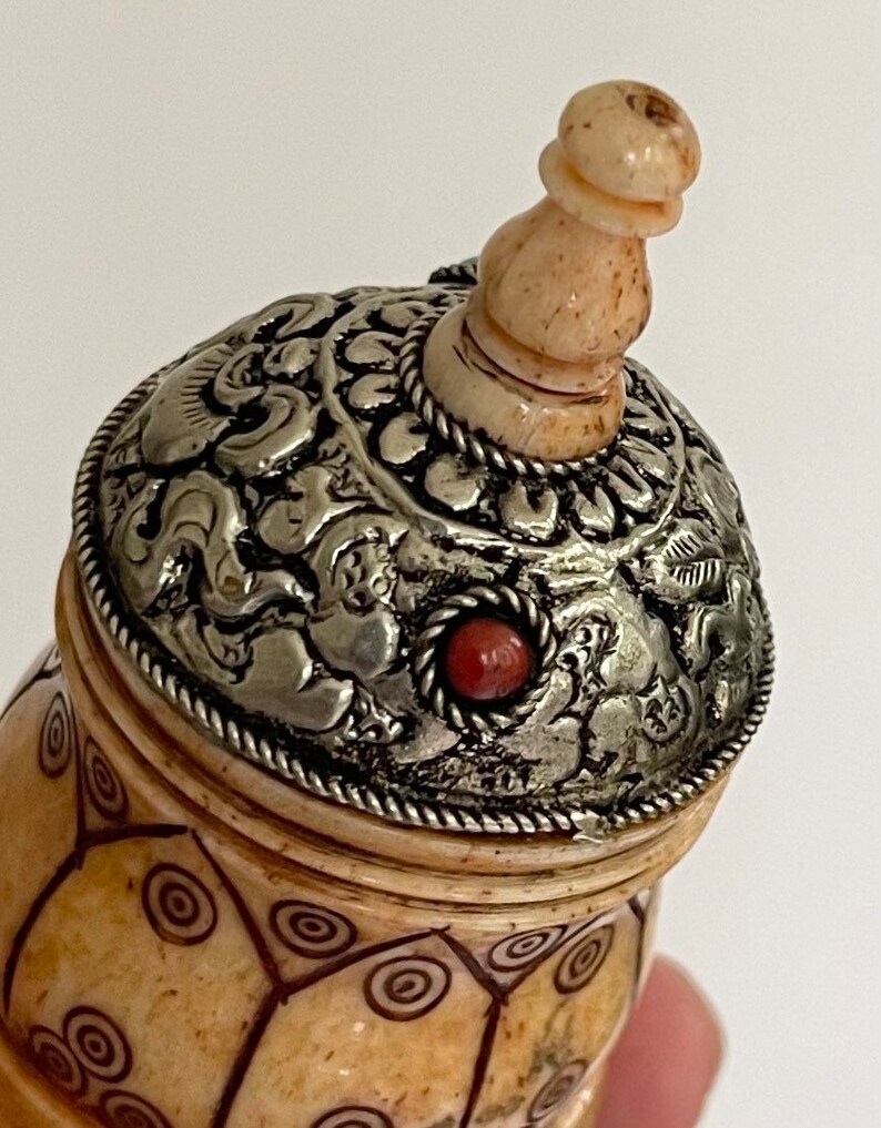 Vintage Silver Snuff Bottle Snuff Box Turquoise Red Coral - Etsy