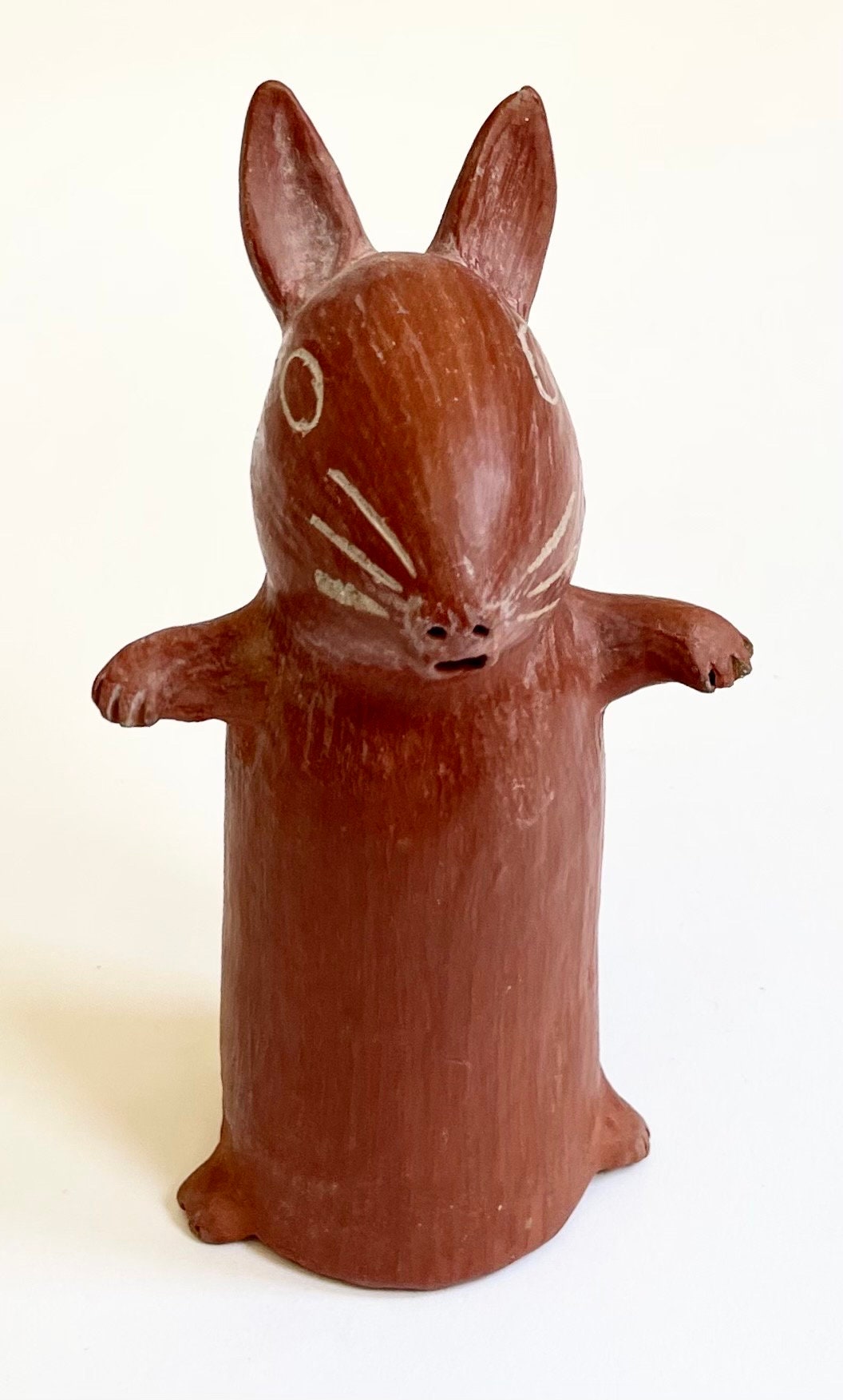 Mexican Redware Pottery Rabbit Bunny Figurine Red Clay Mexico Folk Art ...