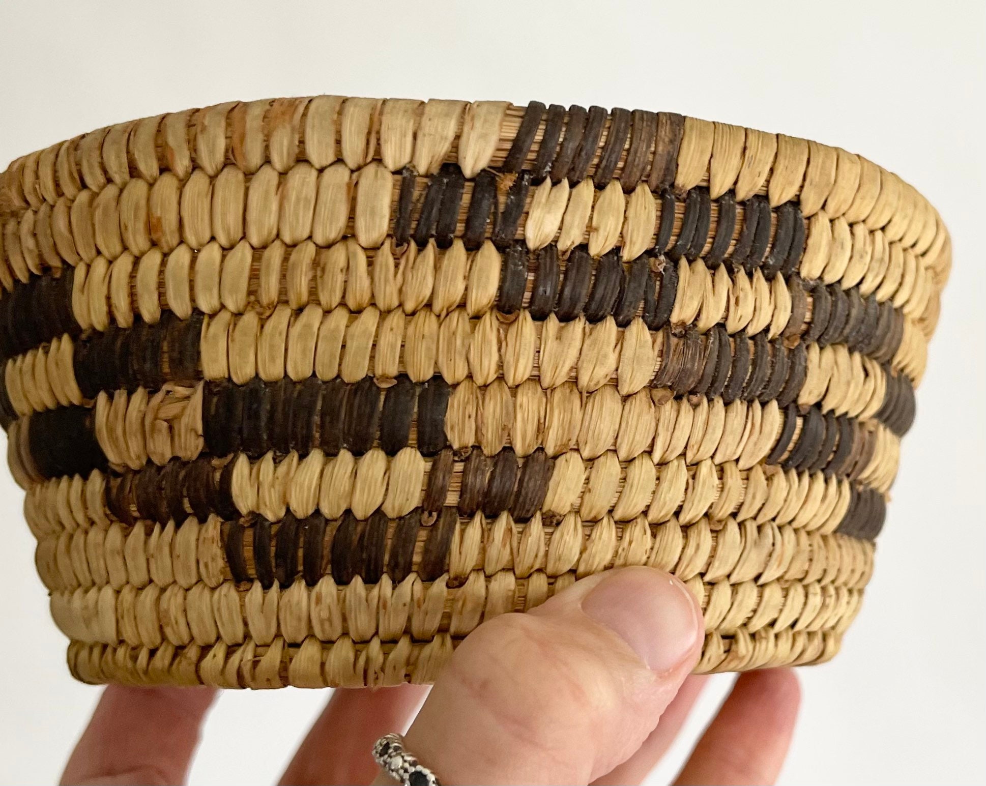 Small Papago Basket Bowl Handmade Handwoven Native American Tohono O ...
