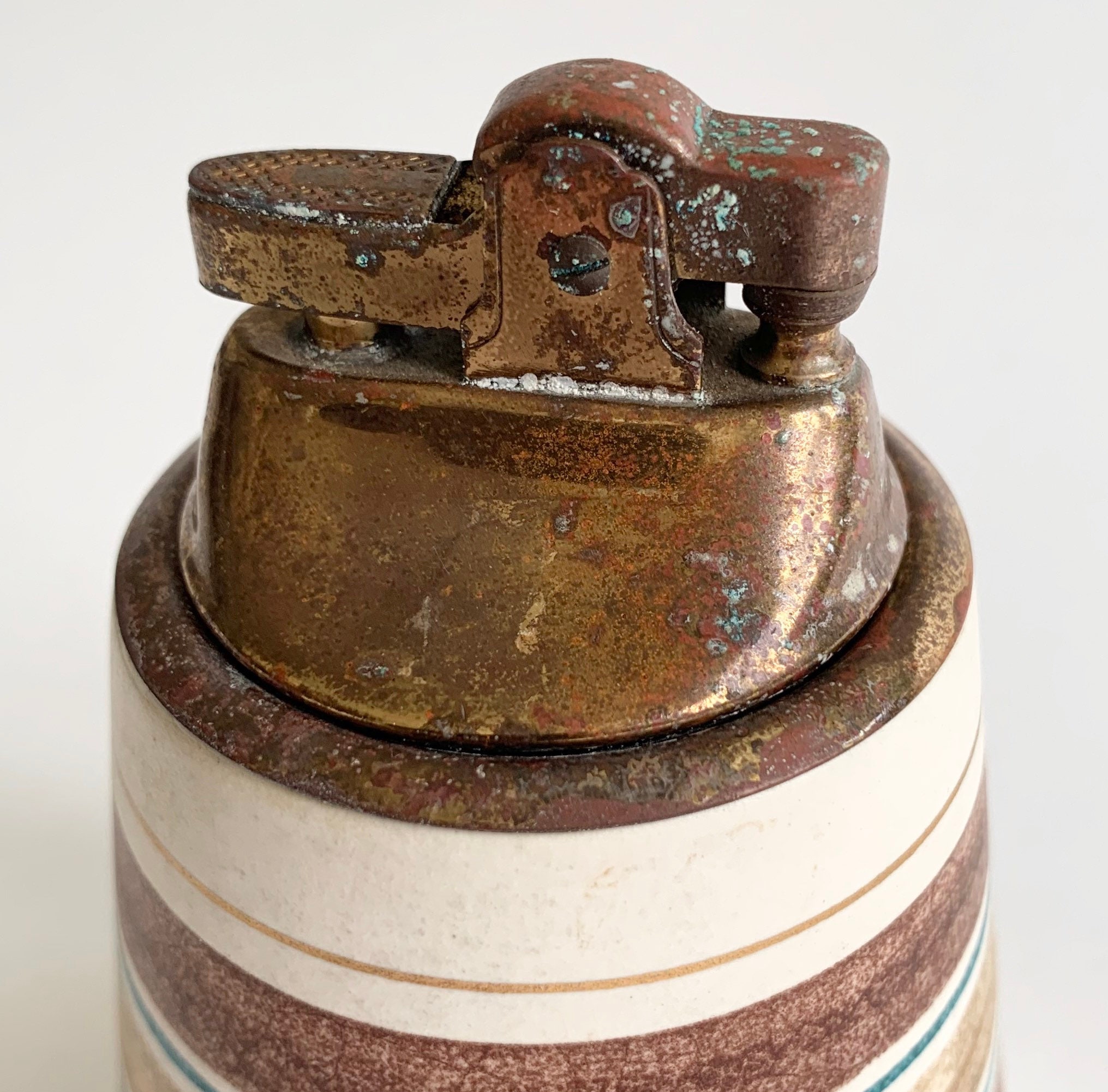 RESERVED Sascha Brastoff Ceramic Match Holder Tabletop Lighter Mid ...