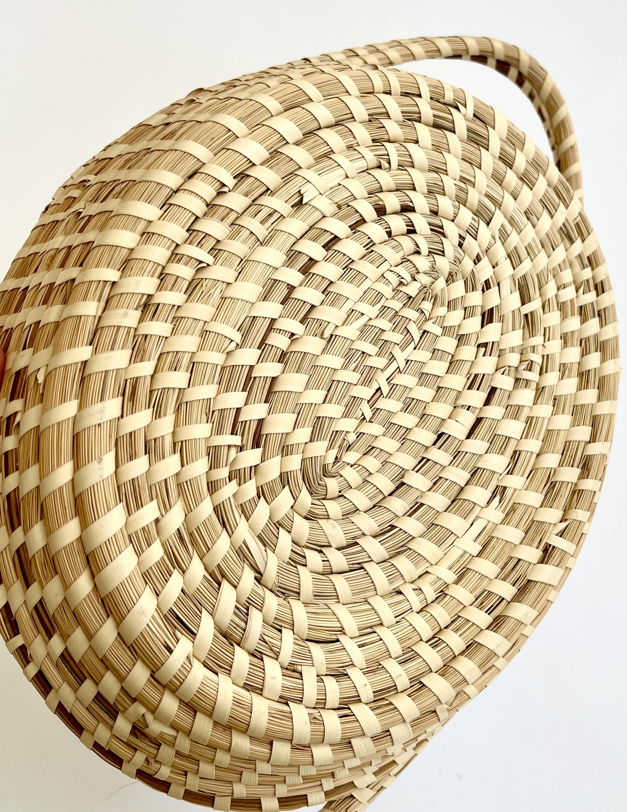 Oval Charleston Sweetgrass Basket Handmade Vintage Handwoven American ...
