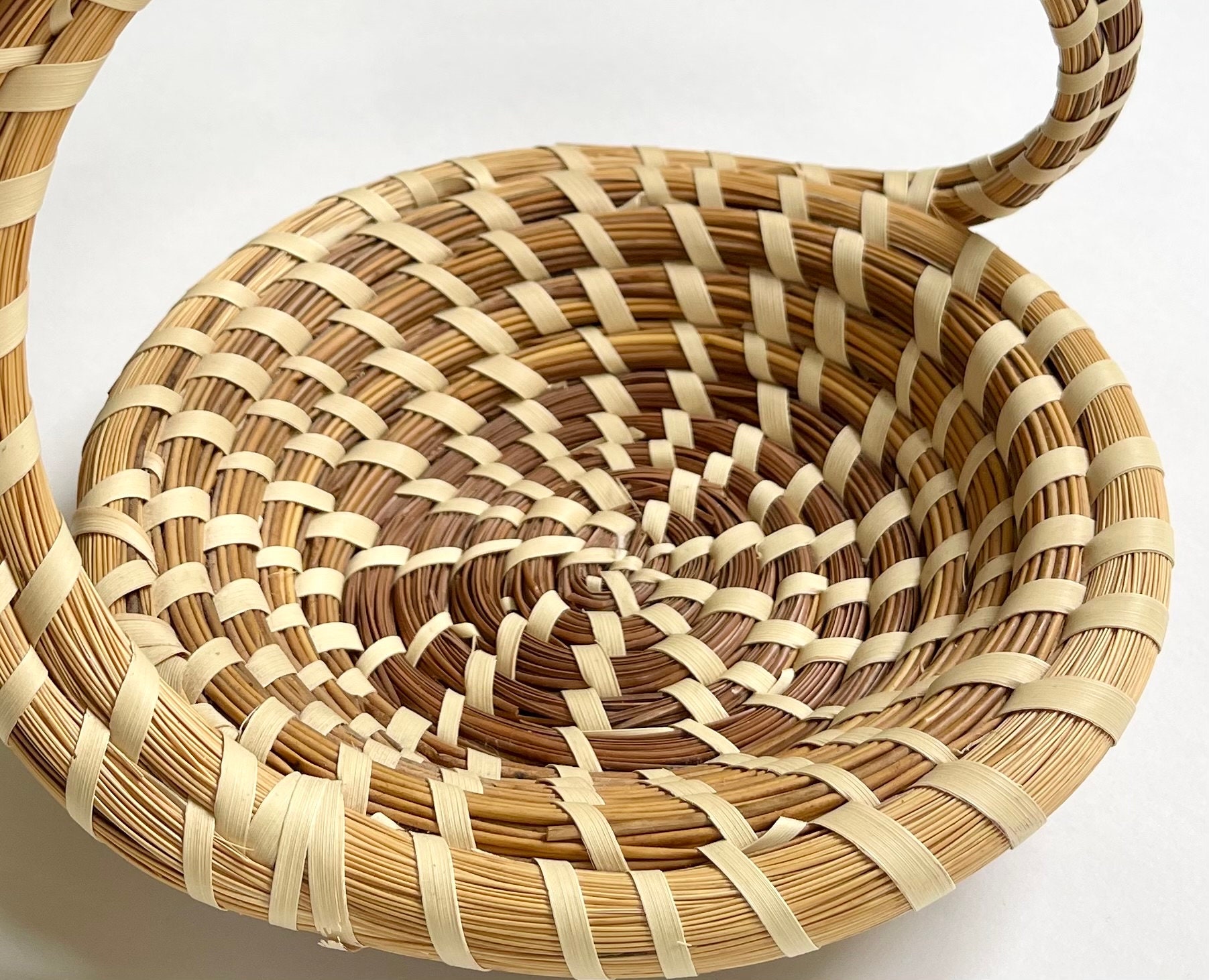 Small Charleston Sweetgrass Basket Signed Handmade Vintage Handwoven ...