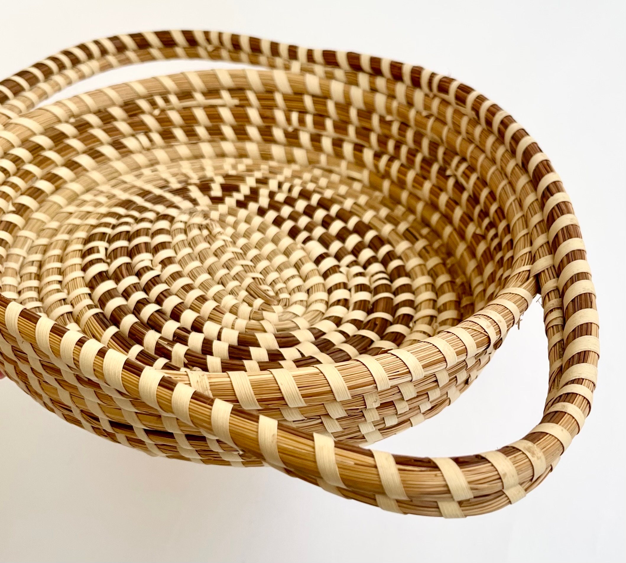 Oval Charleston Sweetgrass Basket Handmade Vintage Handwoven American ...