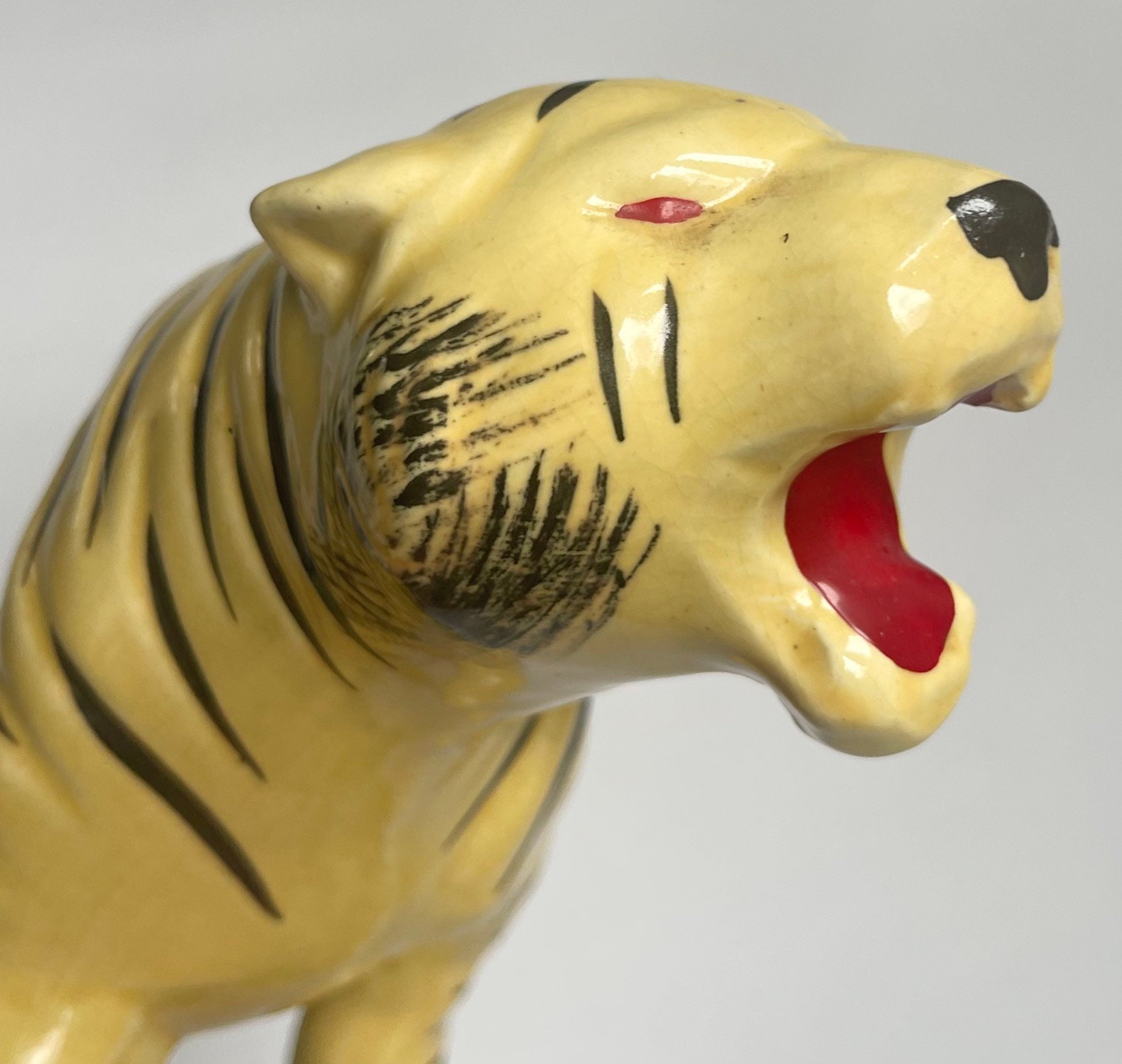 Mid Century Tiger Panther Figurine Large 11 Length Vintage MCM Ceramic ...