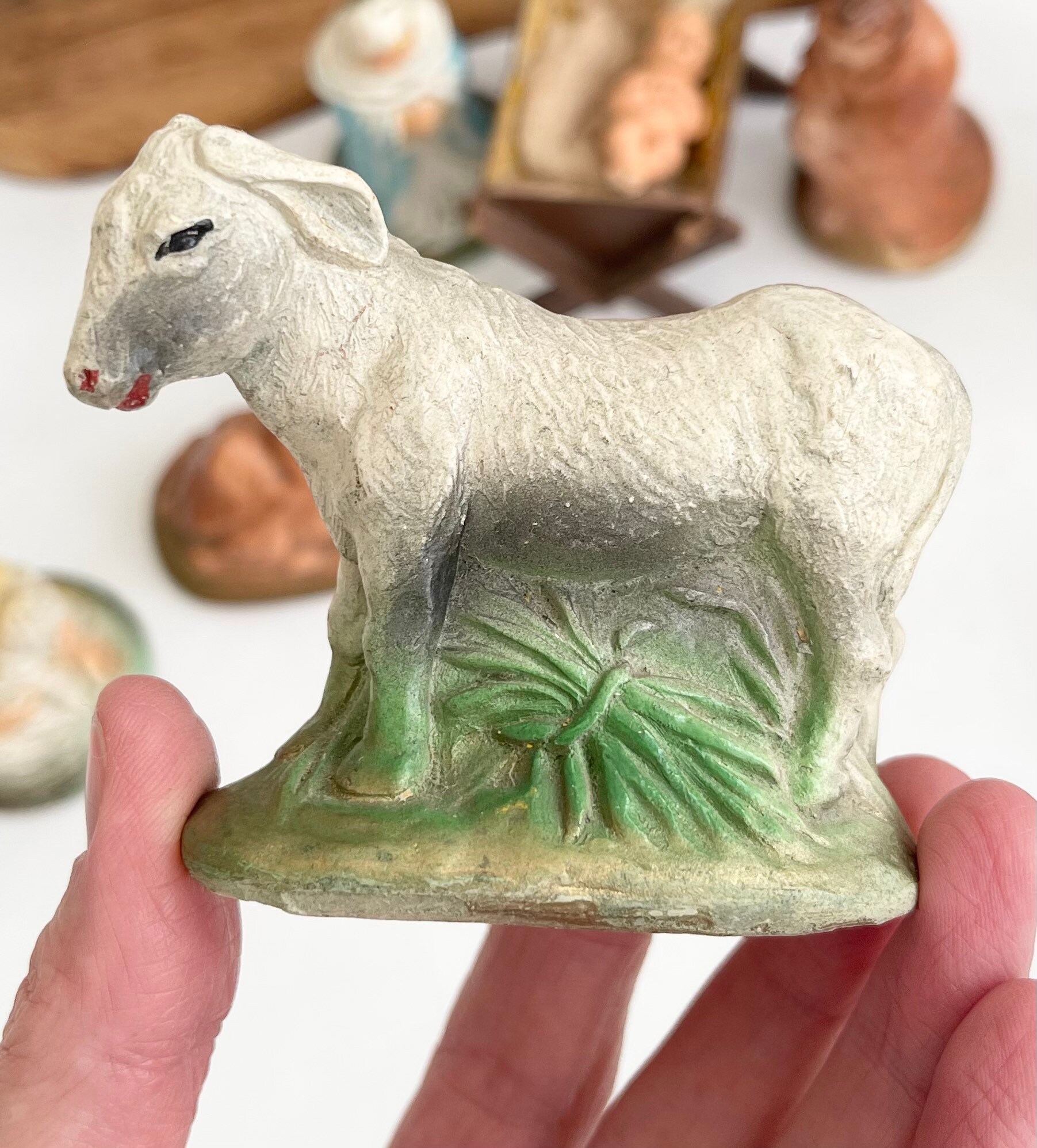 Plaster Nativity Set Scene Possibly Vintage 1930s Religious Christmas ...