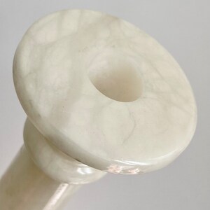 White Alabaster Candlestick Holder Made in Spain Heavy Faux White Onyx ...