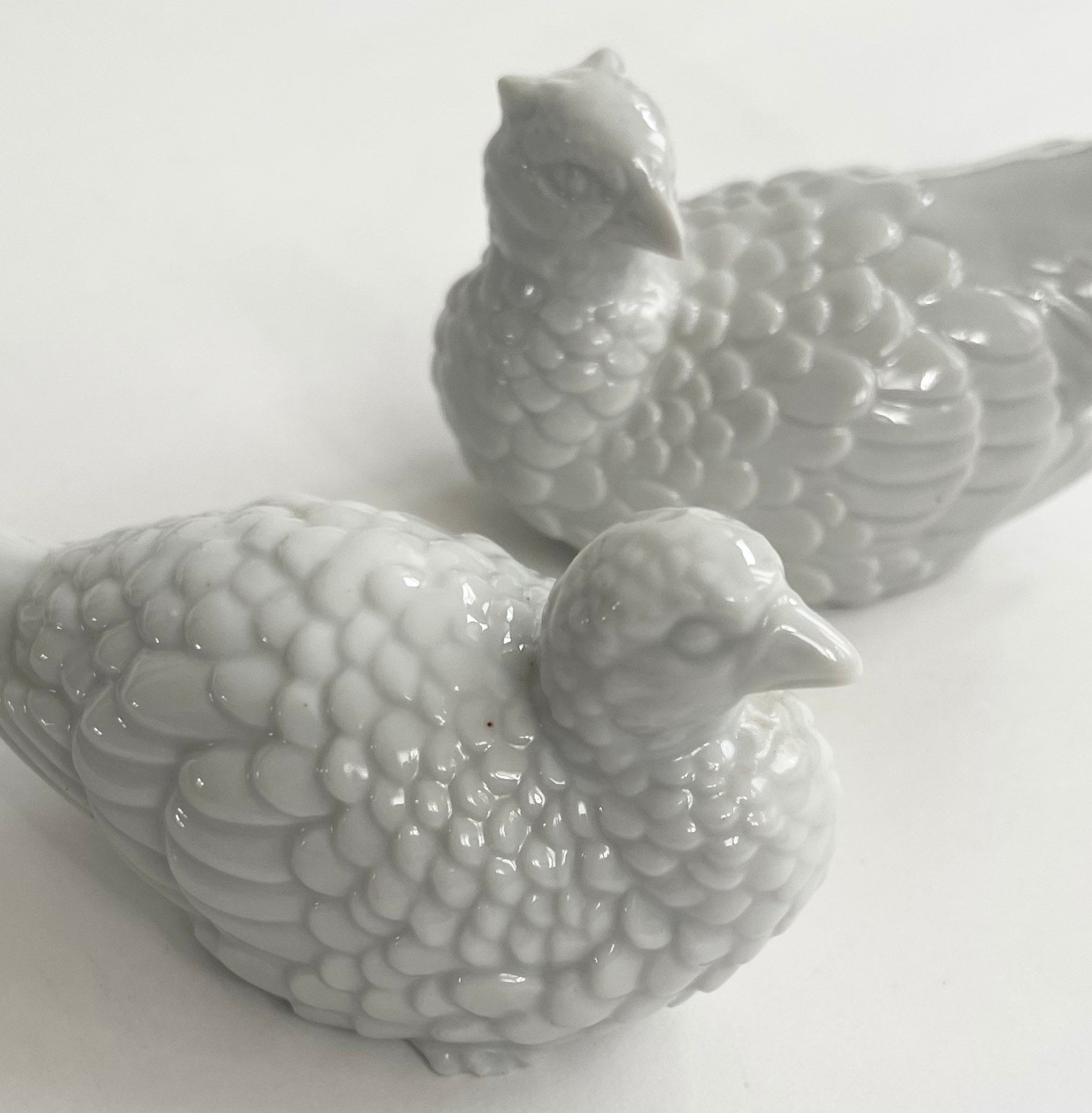 Glazed White Ceramic Pheasant Bird Figurine Set Made in Japan - Etsy