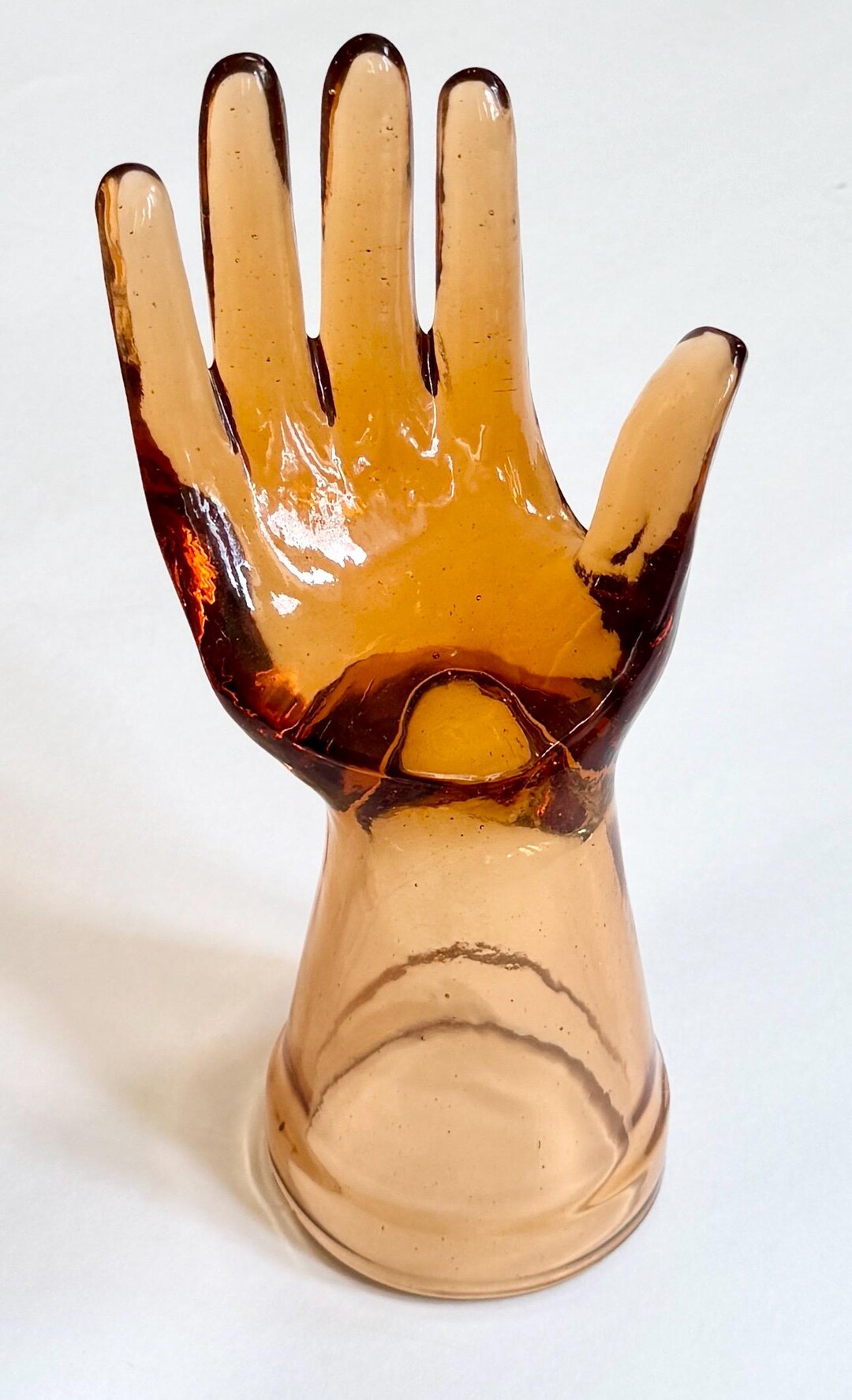 Depression Glass Hand Form Amber Blush Glass Mannequin Hand Vintage ...