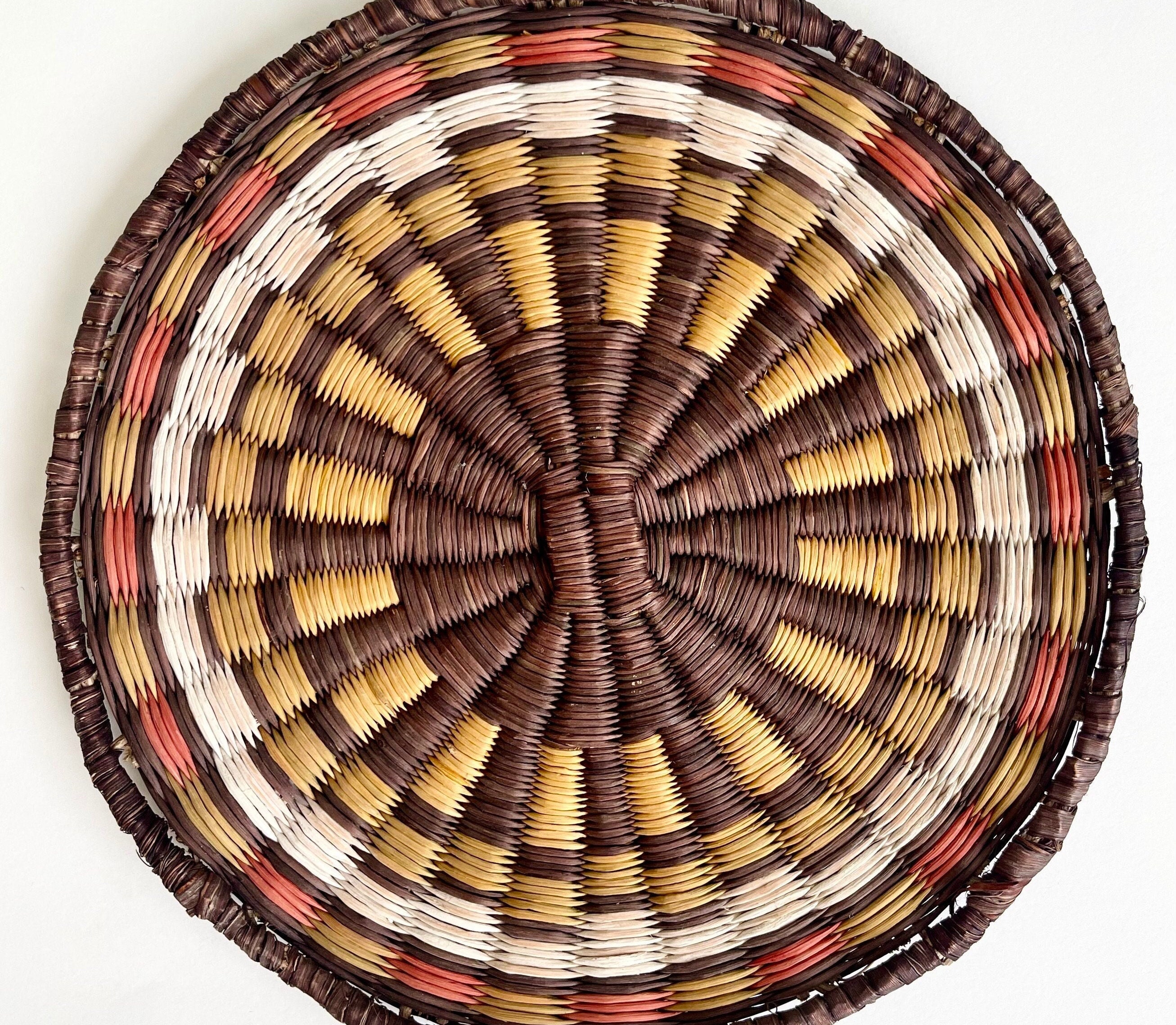 Hopi Polychrome Basket Plaque Plate Decorative Round Circle Wall ...
