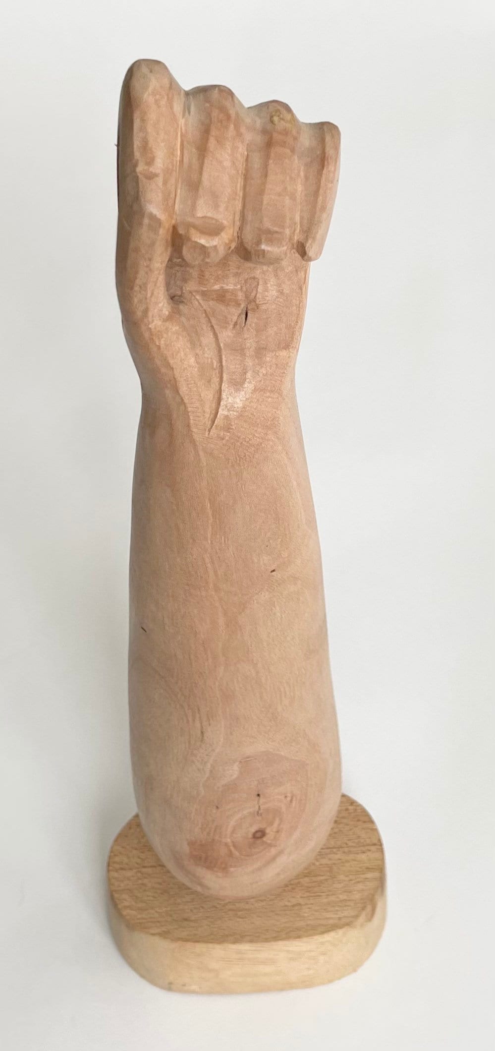Clenched Fist Wood Carving Vintage Hand Arm Figural Human Closed Hand ...