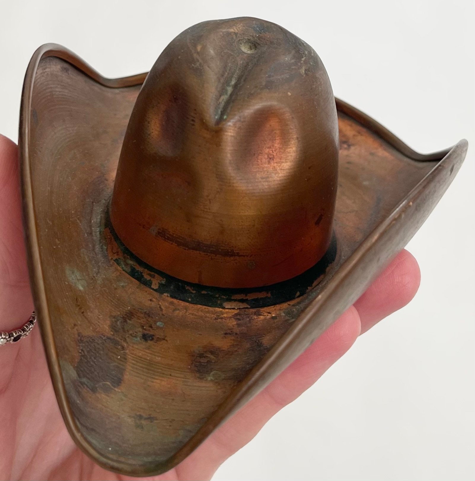 Copper Sombrero Ashtray Cowboy Hat Mid Century Vintage Tobacciana Solid ...