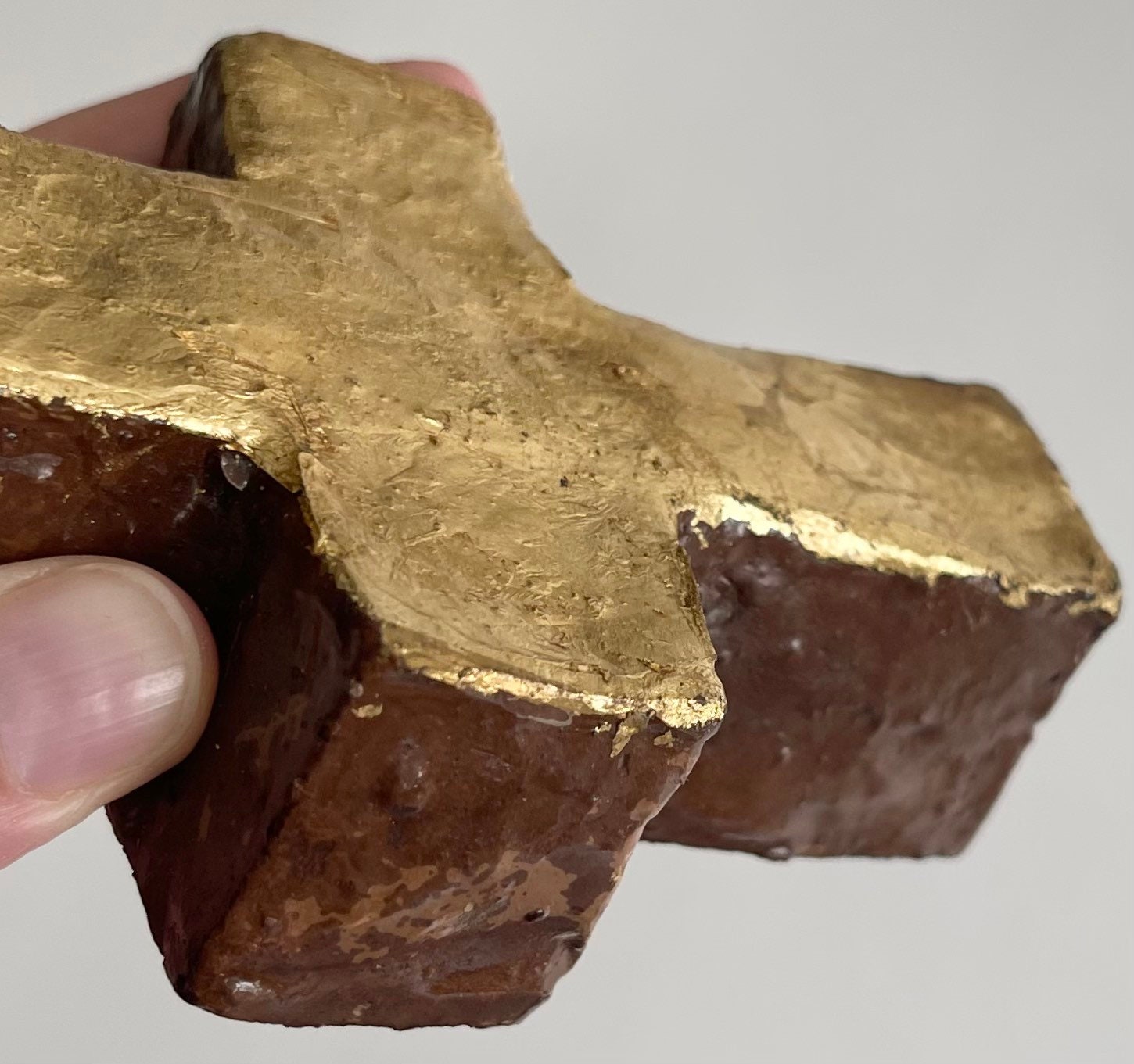 Thick Clay Cross Wall Hanging Artist Signed Biel Wall Mount Metallic ...