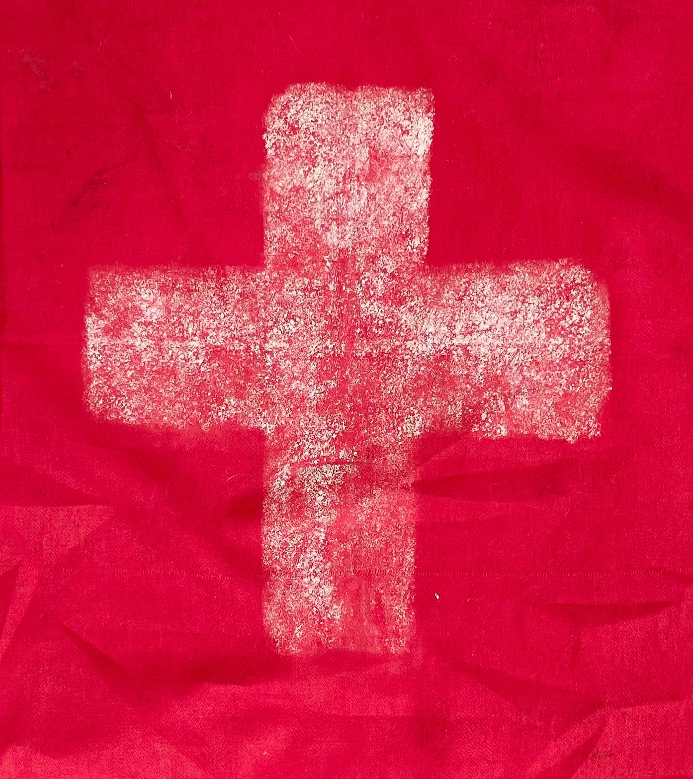 Antique Swiss Switzerland Flag Vintage All Cotton Red Flag Very Worn ...