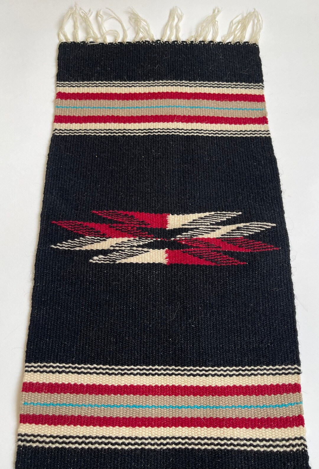 Handwoven Chimayo Weaving Mat Tabletop Size Textile Vintage New Mexico ...