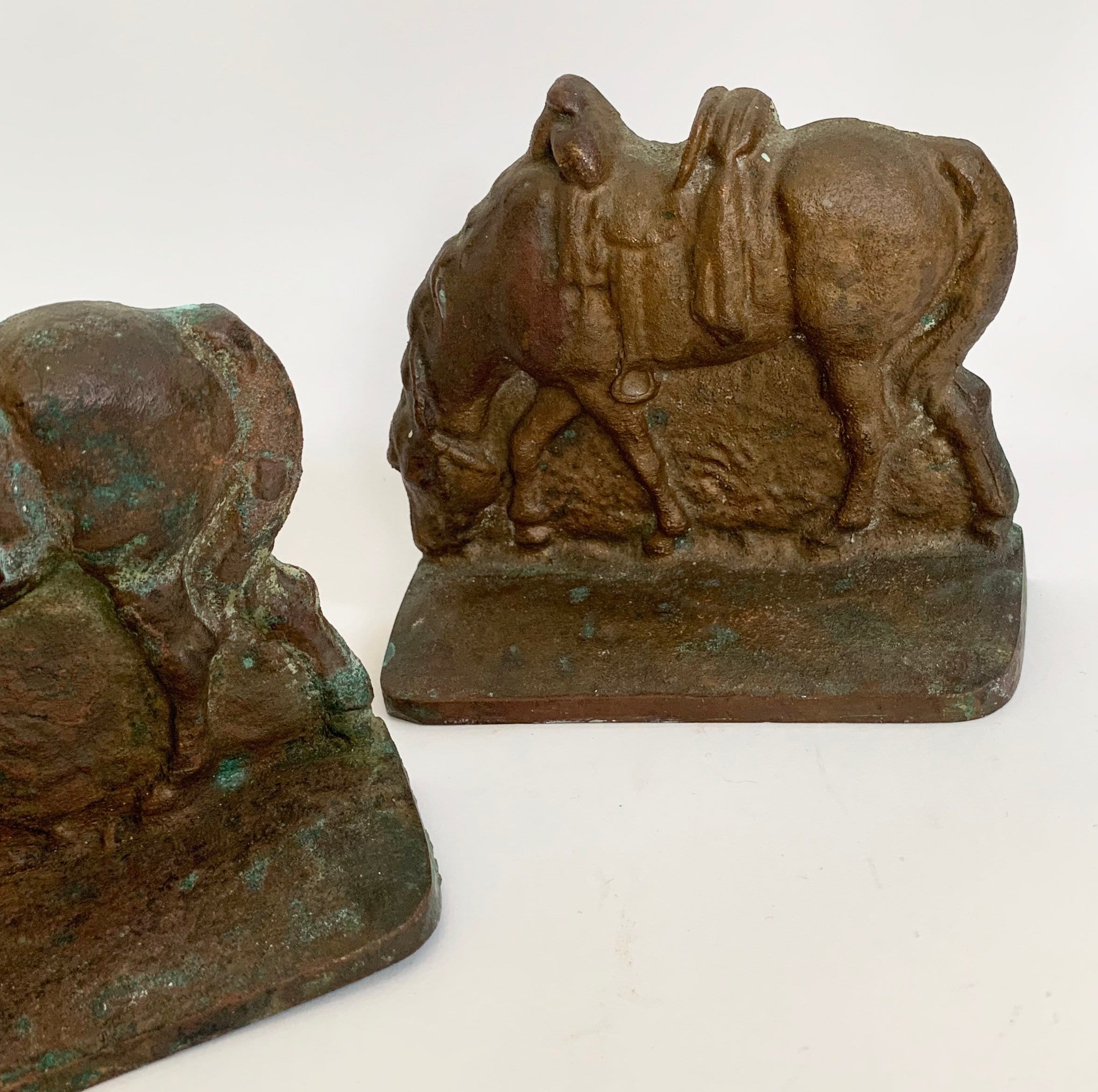 Cast Iron Horse Bookends Antique Vintage Office Library Decor Set Pair ...
