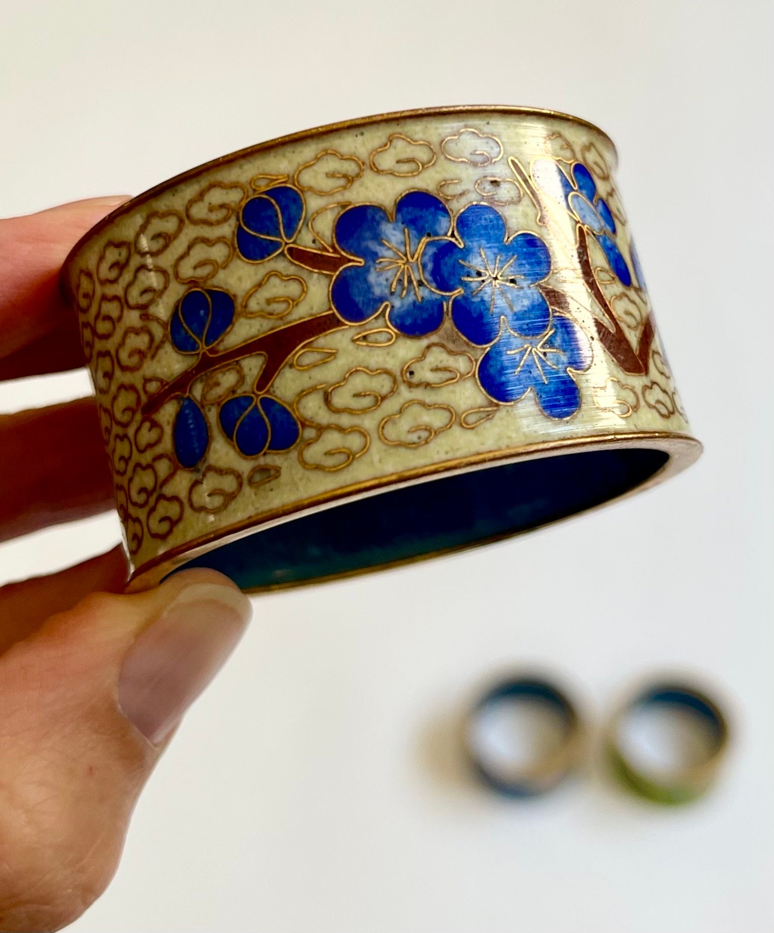 Vintage Cloisonné Napkin Rings Napkin Holders Set Lot of 4 Rings ...