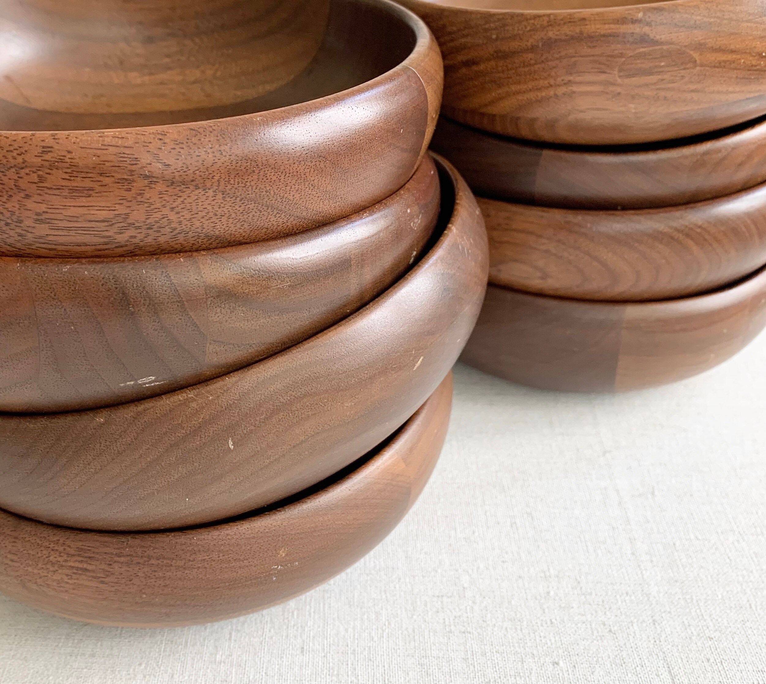 Wood Salad Bowl Set Mid Century Vintage Margret Studios North Carolina ...