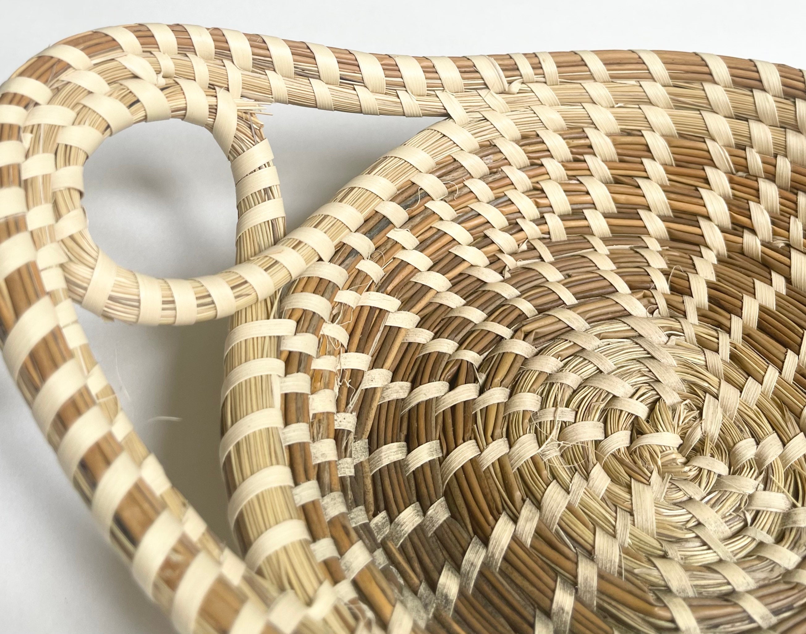 Signed Charleston Sweetgrass Basket Signed ERIC Handmade Vintage ...