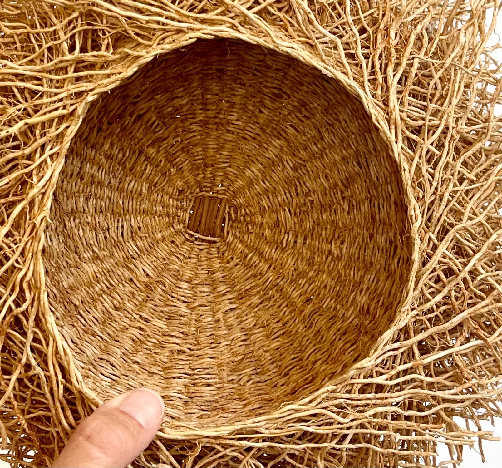 Vetiver Birds Nest Basket Vintage Handwoven 10.5 Diameter Round Circle ...
