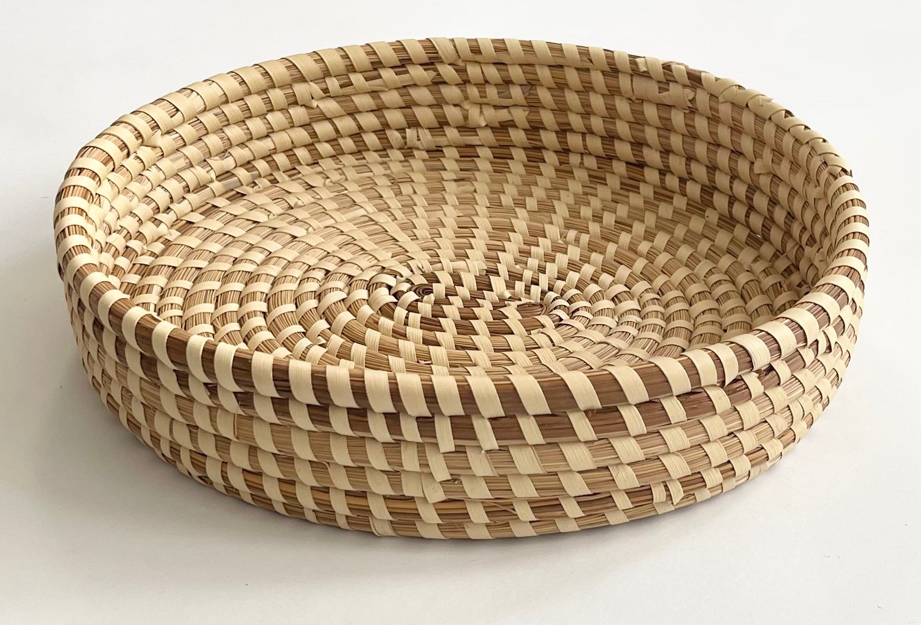 Oval Charleston Sweetgrass Basket Handmade Vintage Handwoven American ...