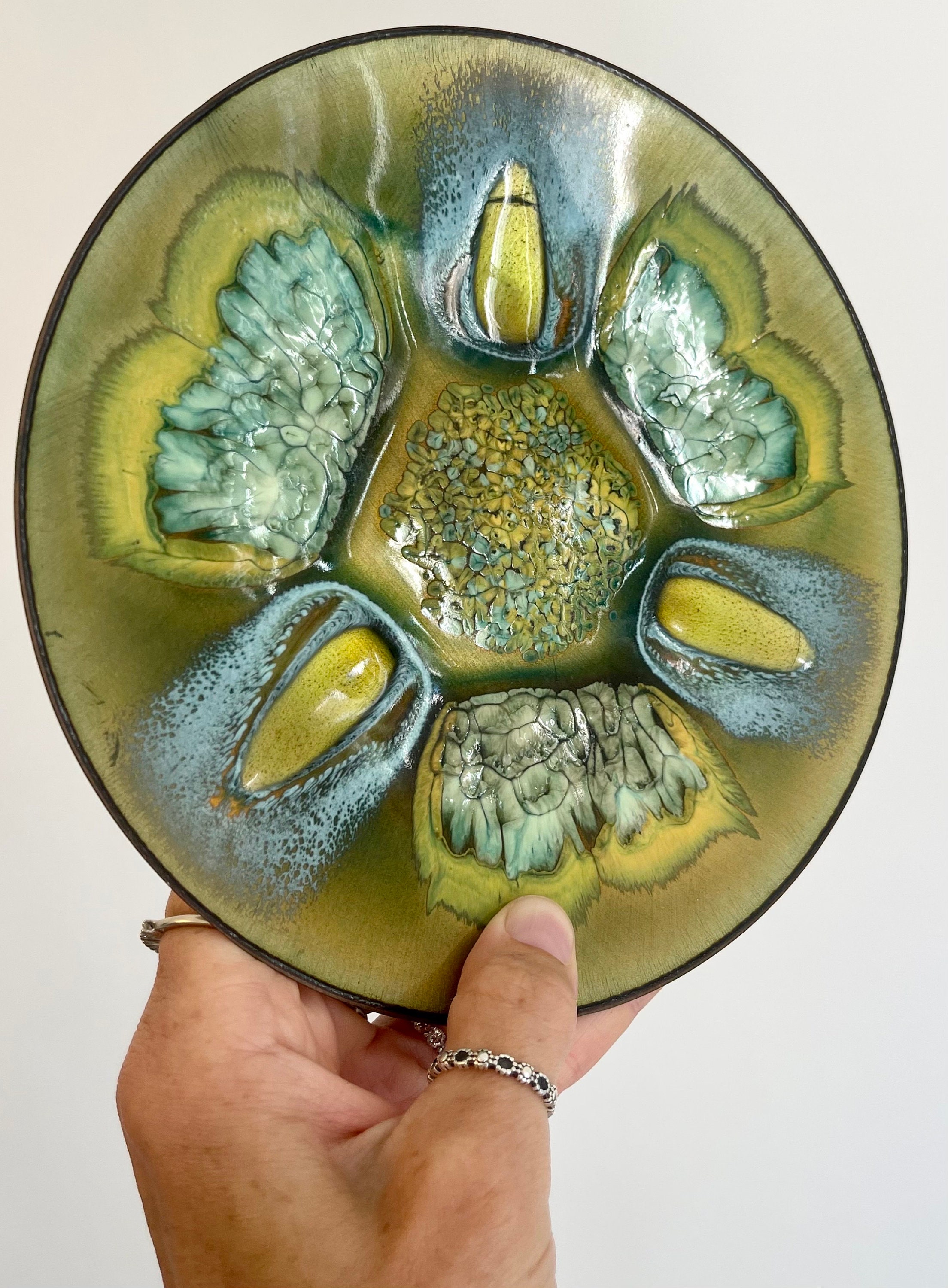 Edwards Star Enamel Dish Ashtray Tray Mid Century MCM Artist Signed ...