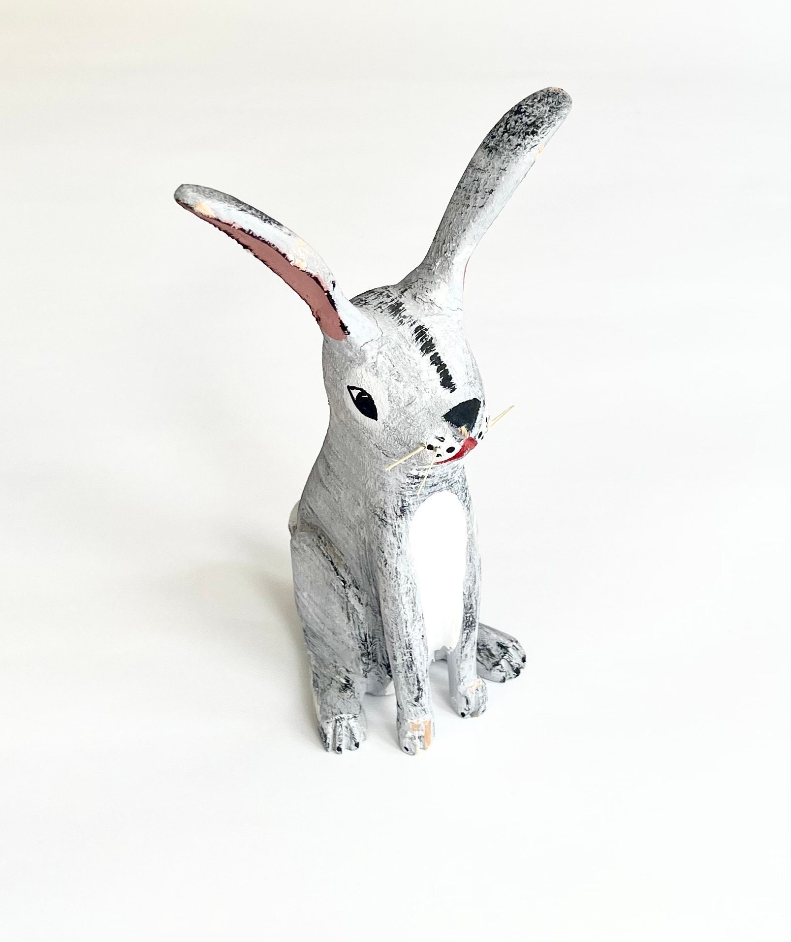 Hector Rascon Rabbit Carving Vintage New Mexico Folk Art Rabbit Bunny ...