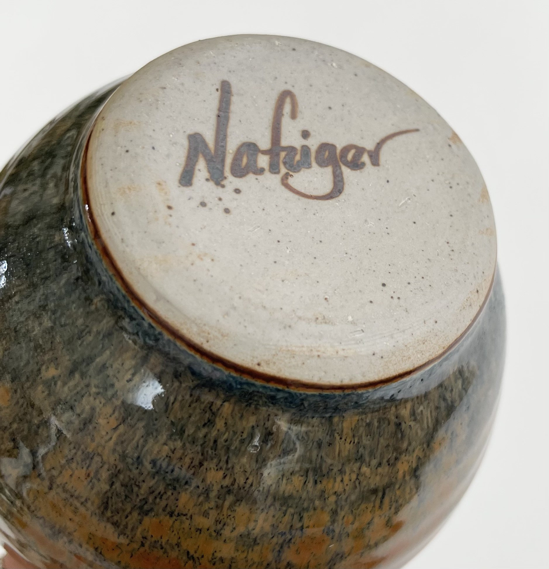 Nafziger Pottery Bud Vase Pot Vintage Handmade Studio Ceramic Bulbous ...