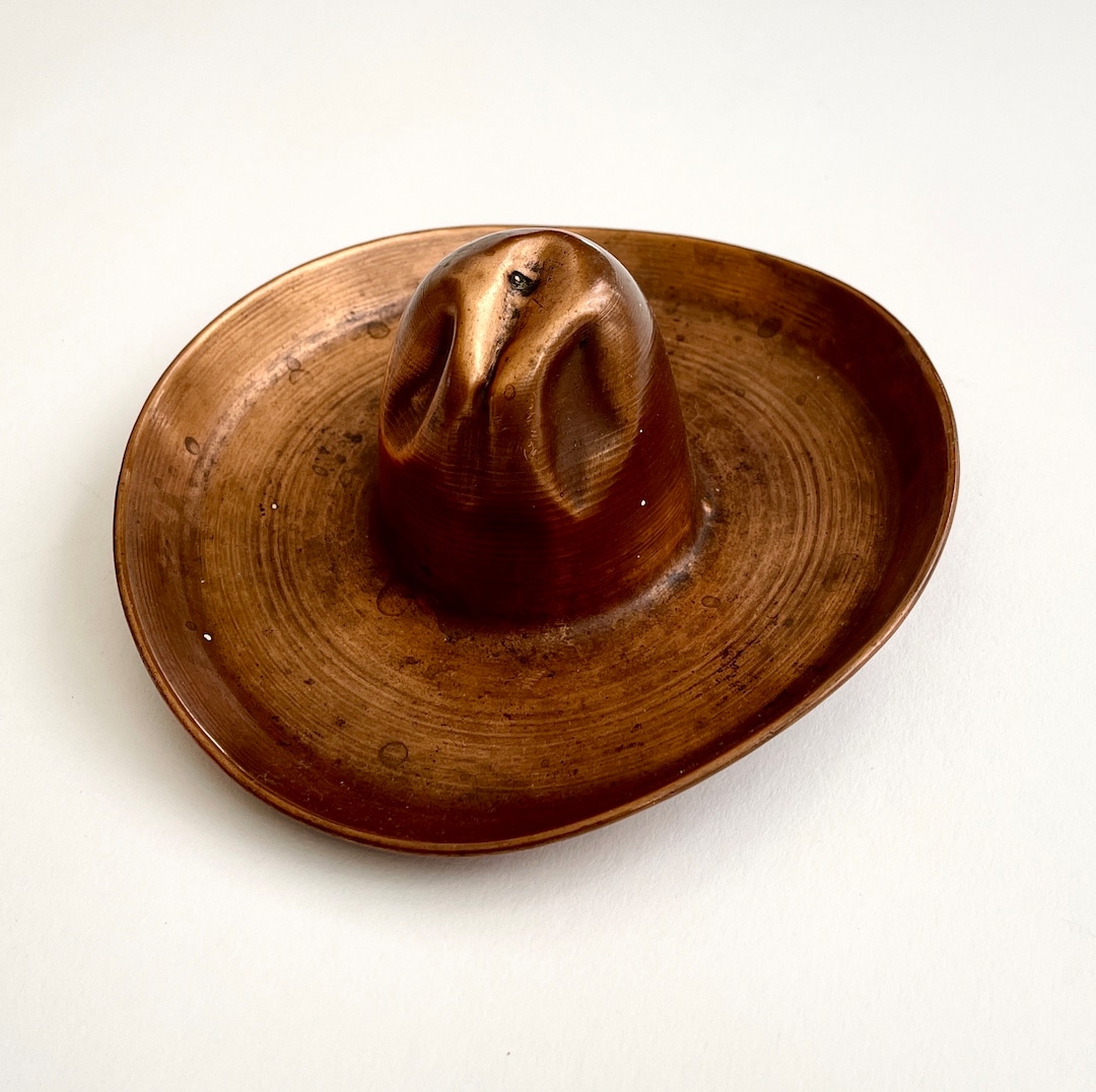 Copper Cowboy Hat Ashtray Mid Century Western Trading Post Era Souvenir ...