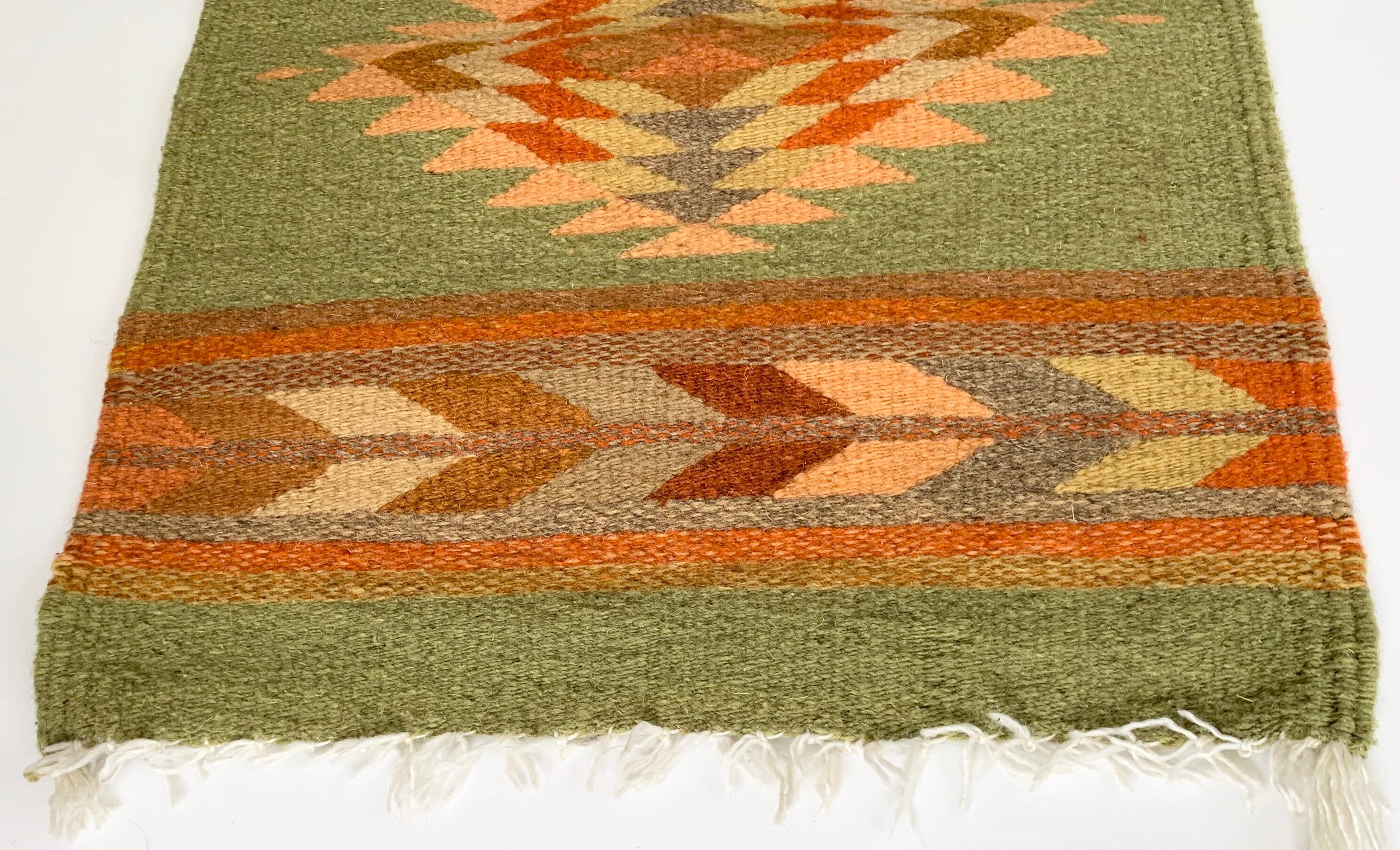 Southwest Wool Table Mat Runner Dresser Scarf Vintage Handwoven Table ...